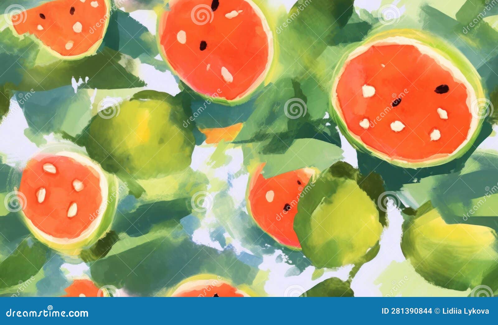 Watermelon Textured Wallpaper. Creative Summer Seamless Surface Pattern ...
