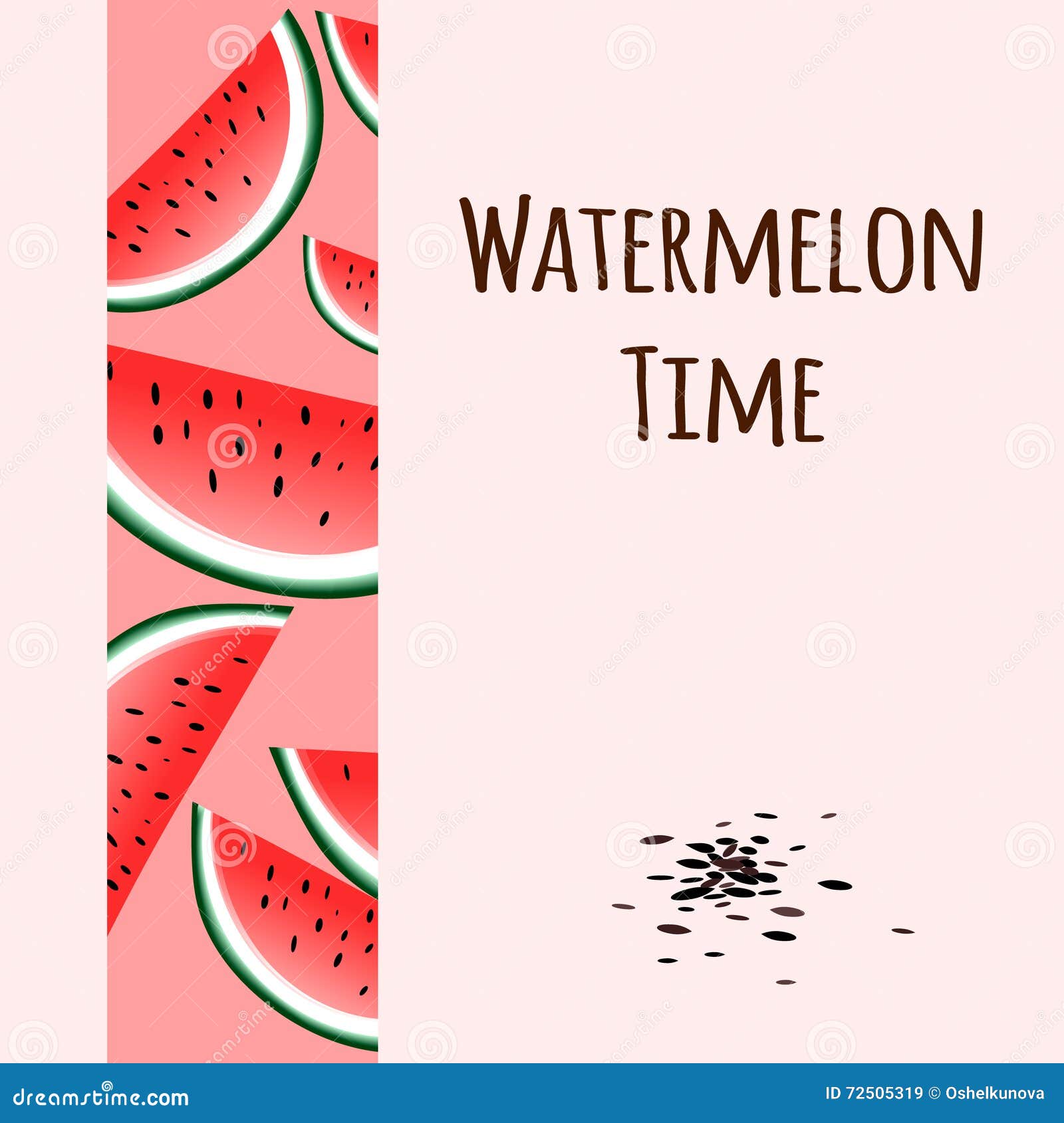 Watermelon time, card stock vector. Illustration of juicy - 72505319