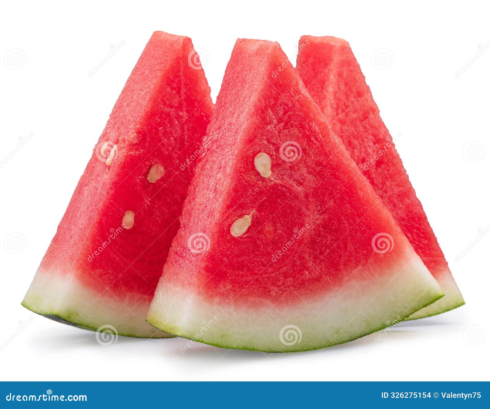 Watermelon Triangle Slices Isolated on White Background. Clipping Path ...