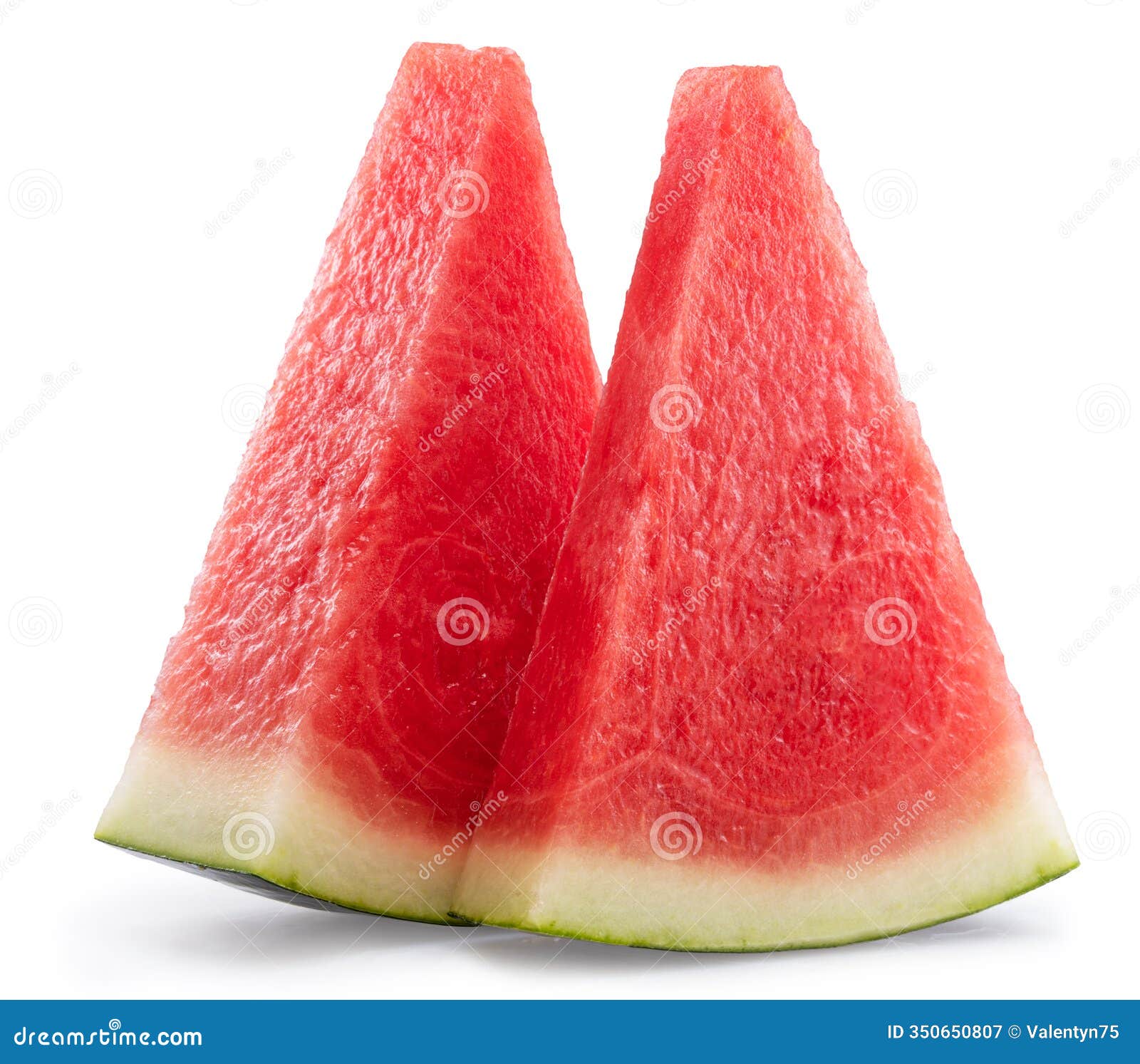 Watermelon Triangle Slices without Seeds Isolated on White Background ...