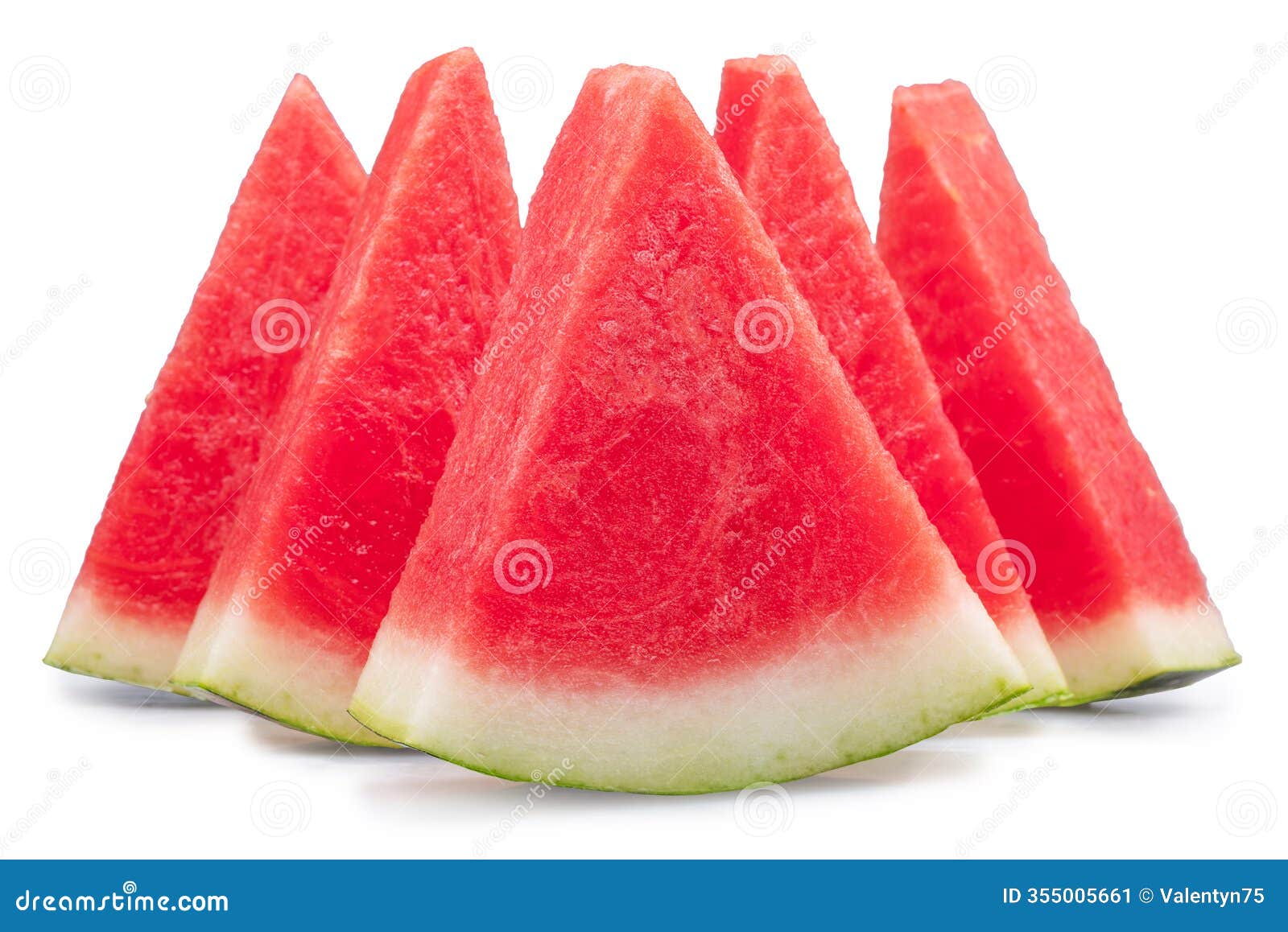Watermelon Triangle Slices without Seeds Isolated on White Background ...