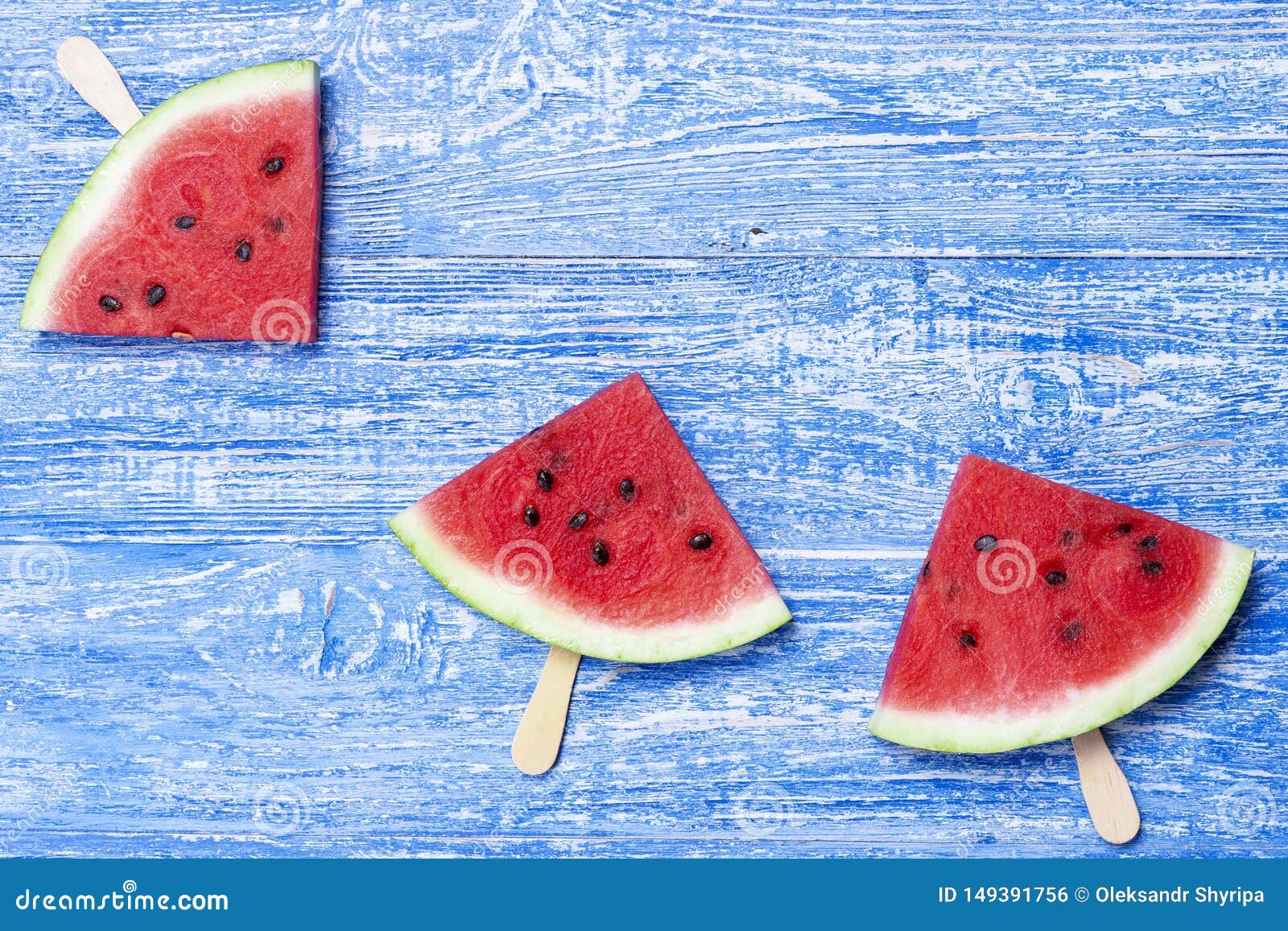 Watermelon Triangles with a Stick Stock Photo - Image of popsicle ...