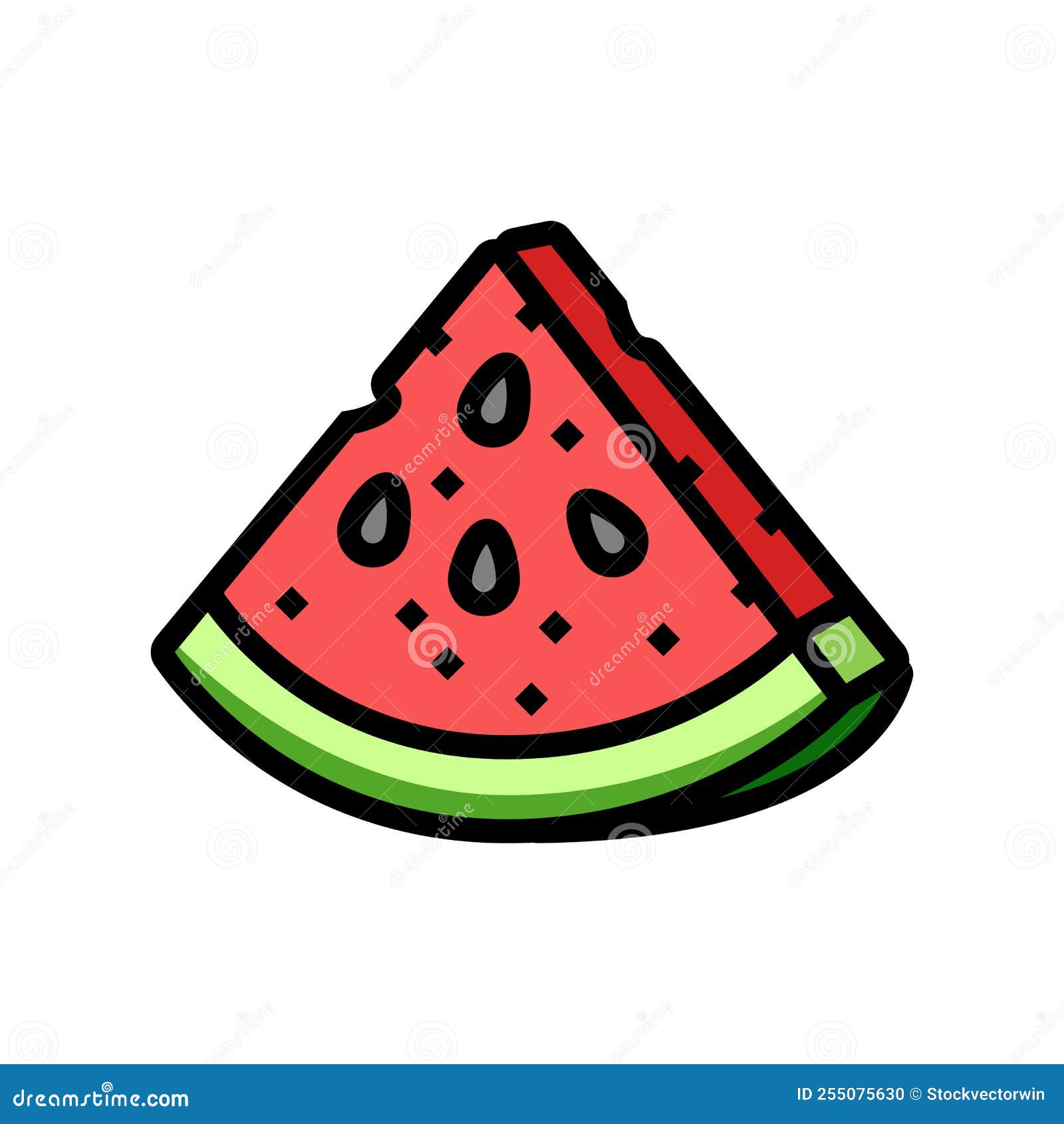Watermelon Triangular Slice Color Icon Vector Illustration Stock ...