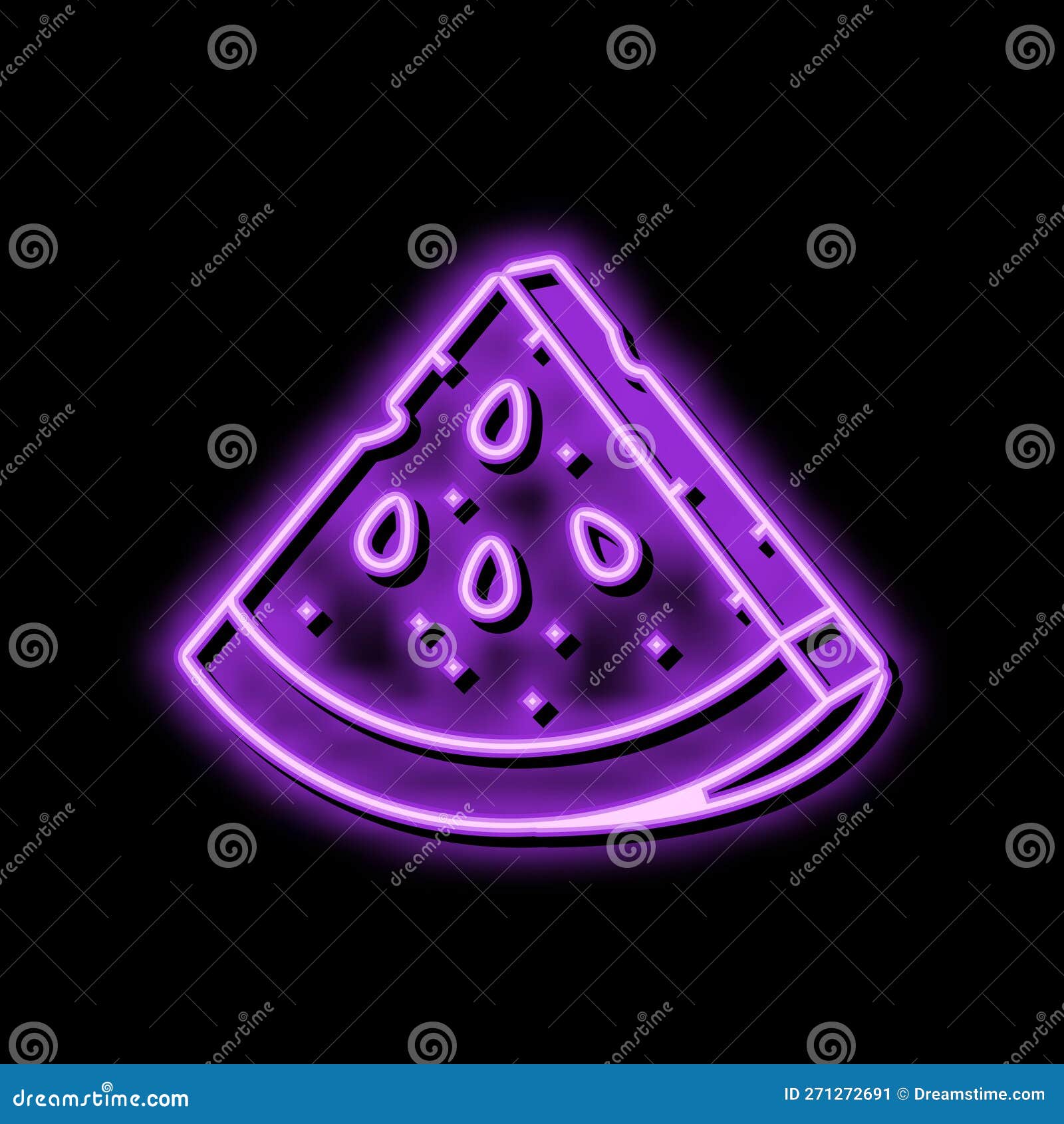 Watermelon Triangular Slice Neon Glow Icon Illustration Stock Vector ...