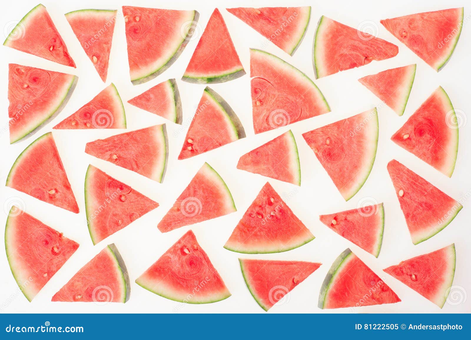 Watermelon Triangular Slices, on White Stock Image - Image of vitamin ...
