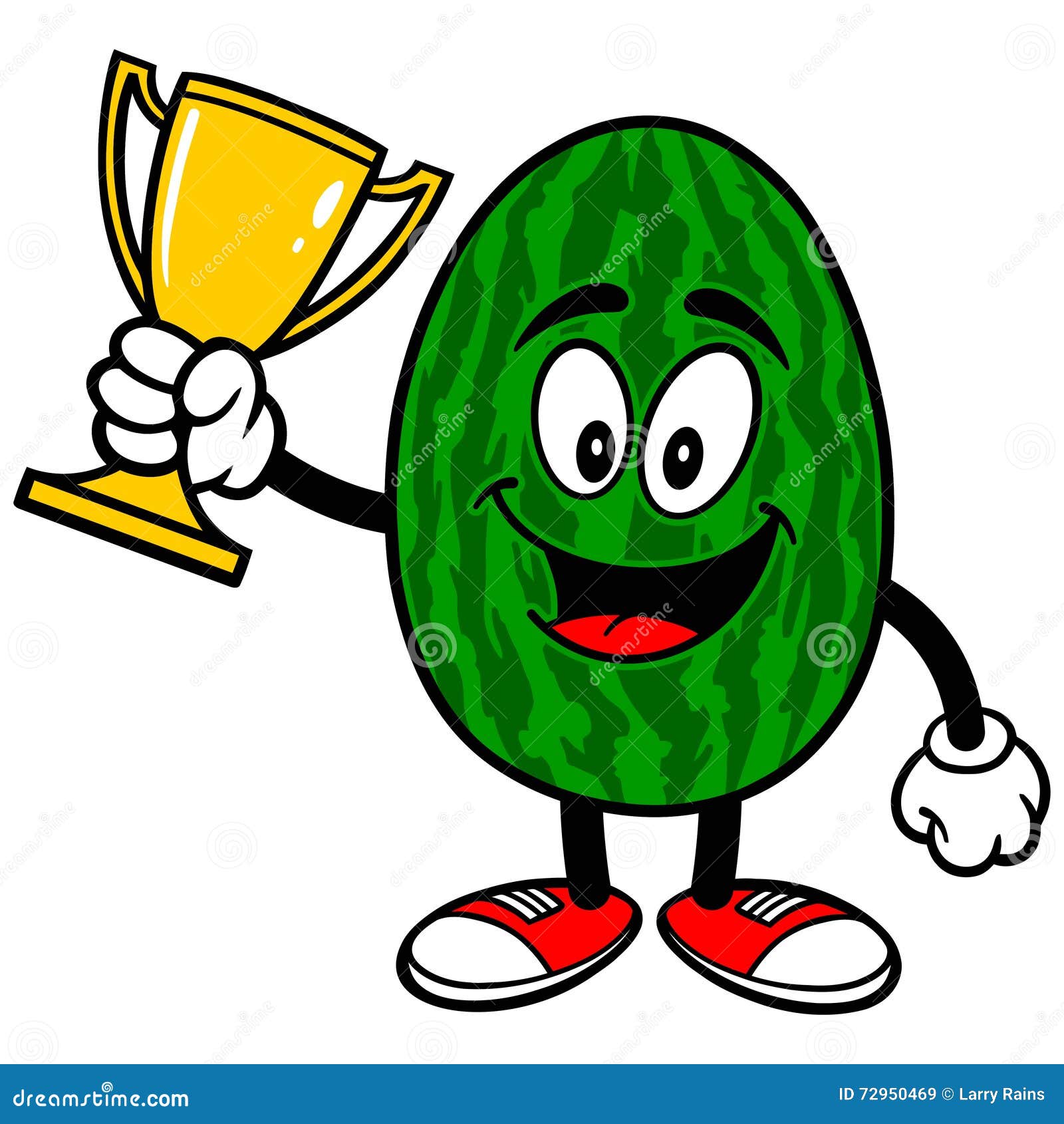 Watermelon with a Trophy stock vector. Illustration of green - 72950469