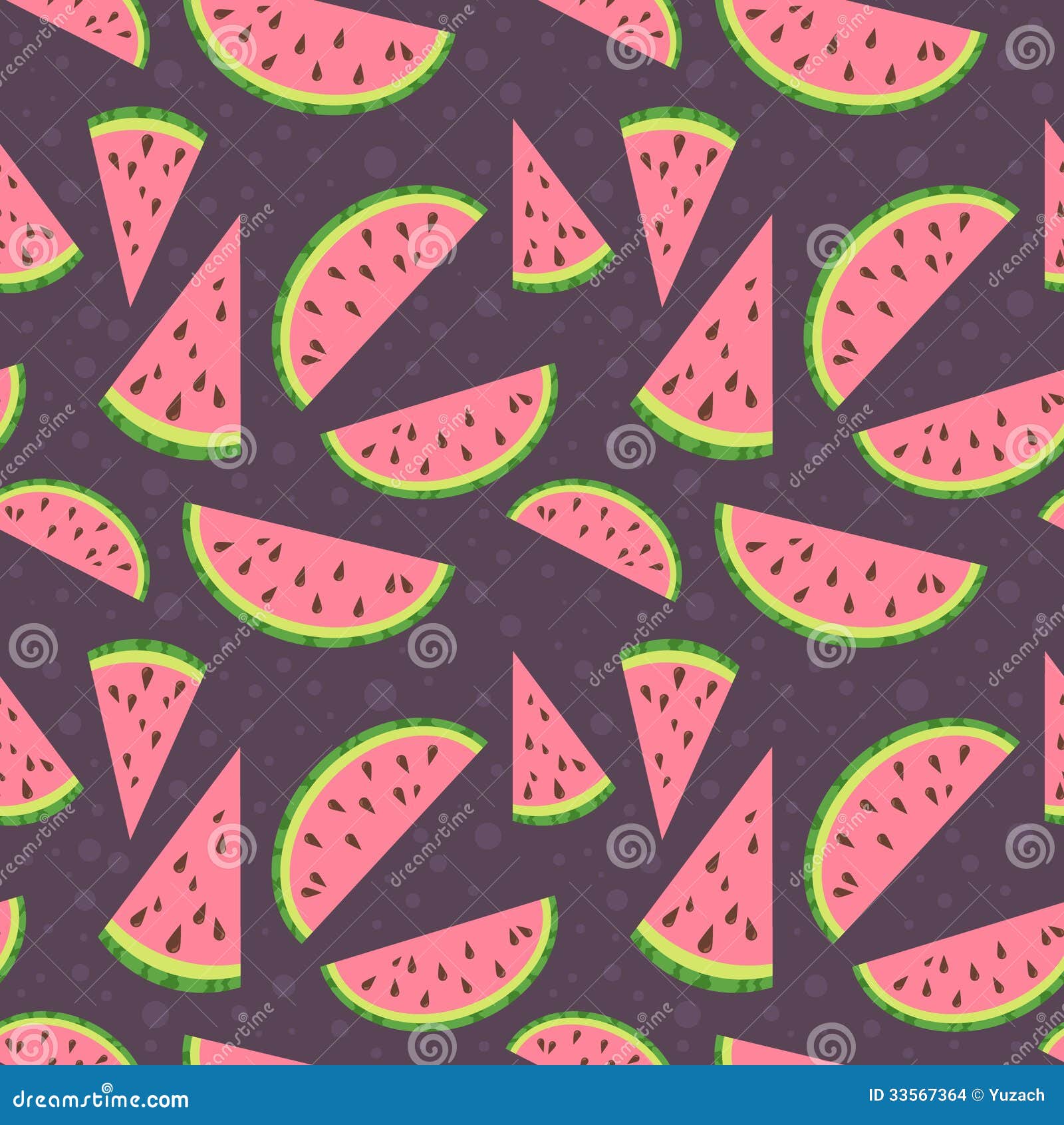 Watermelon Vector Colorful Seamless Pattern on Bro Stock Vector ...