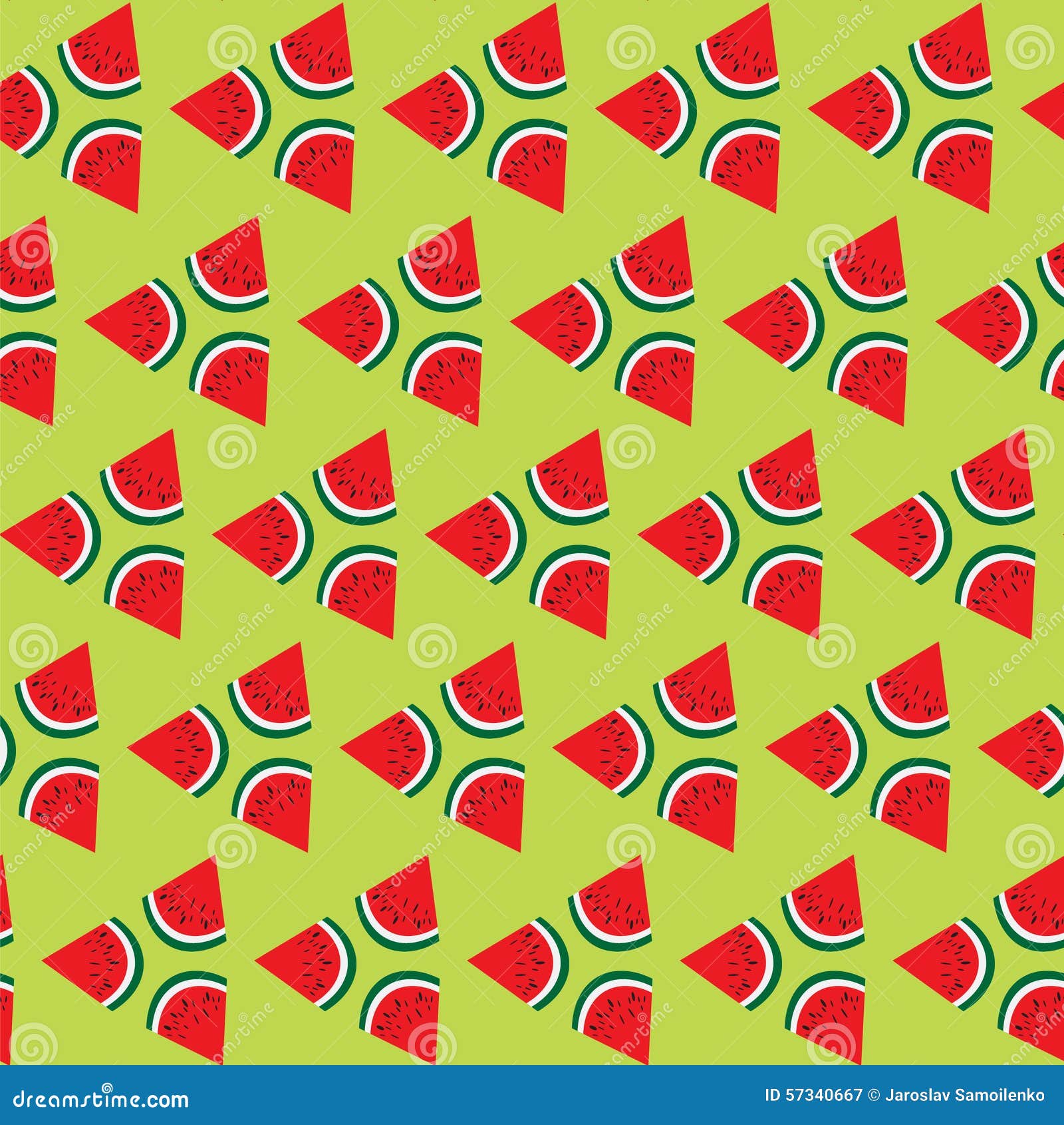 Watermelon Vector Colorful Seamless Pattern Stock Illustration ...