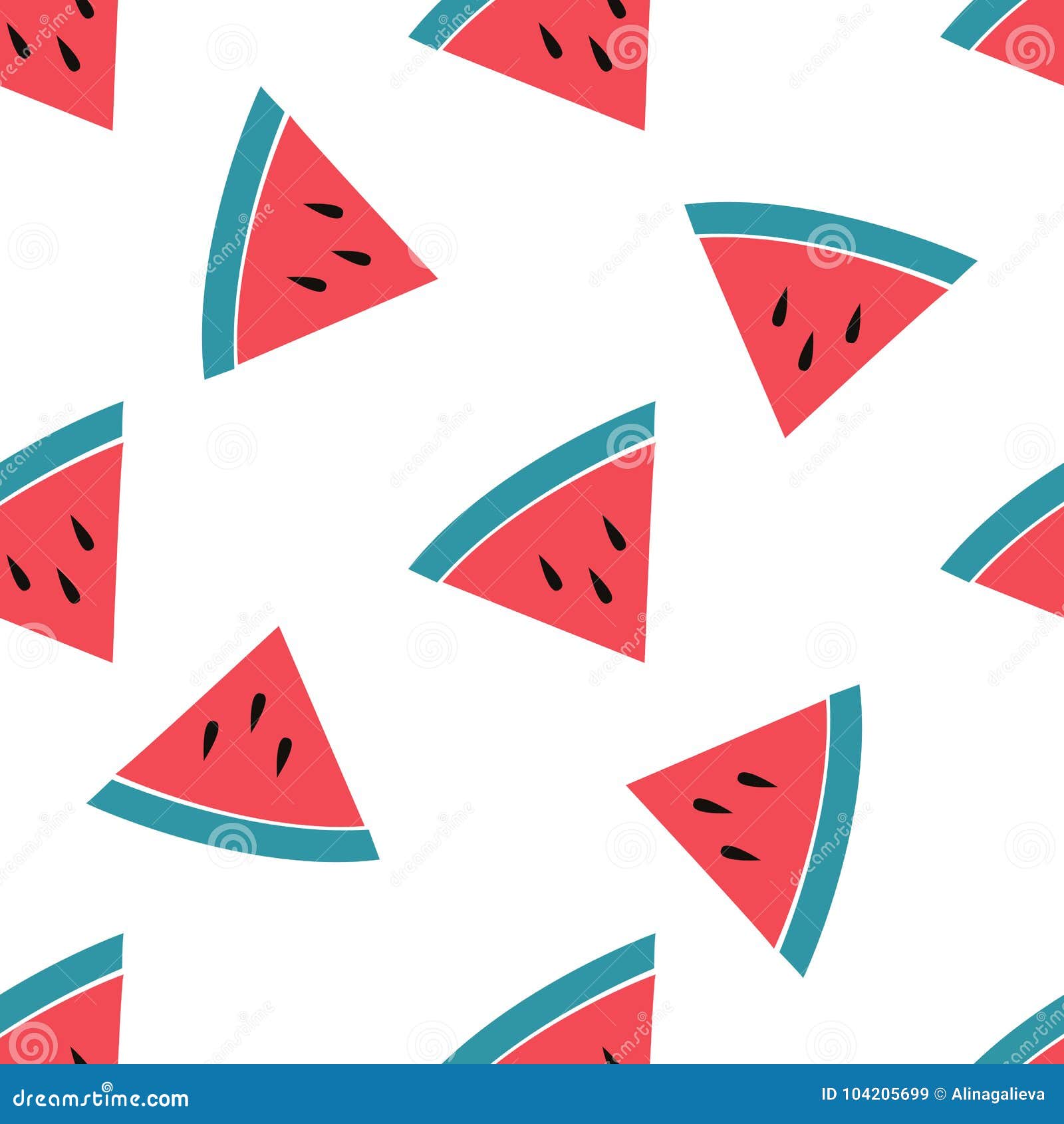 Watermelon Vector Pattern on White Background Stock Vector ...