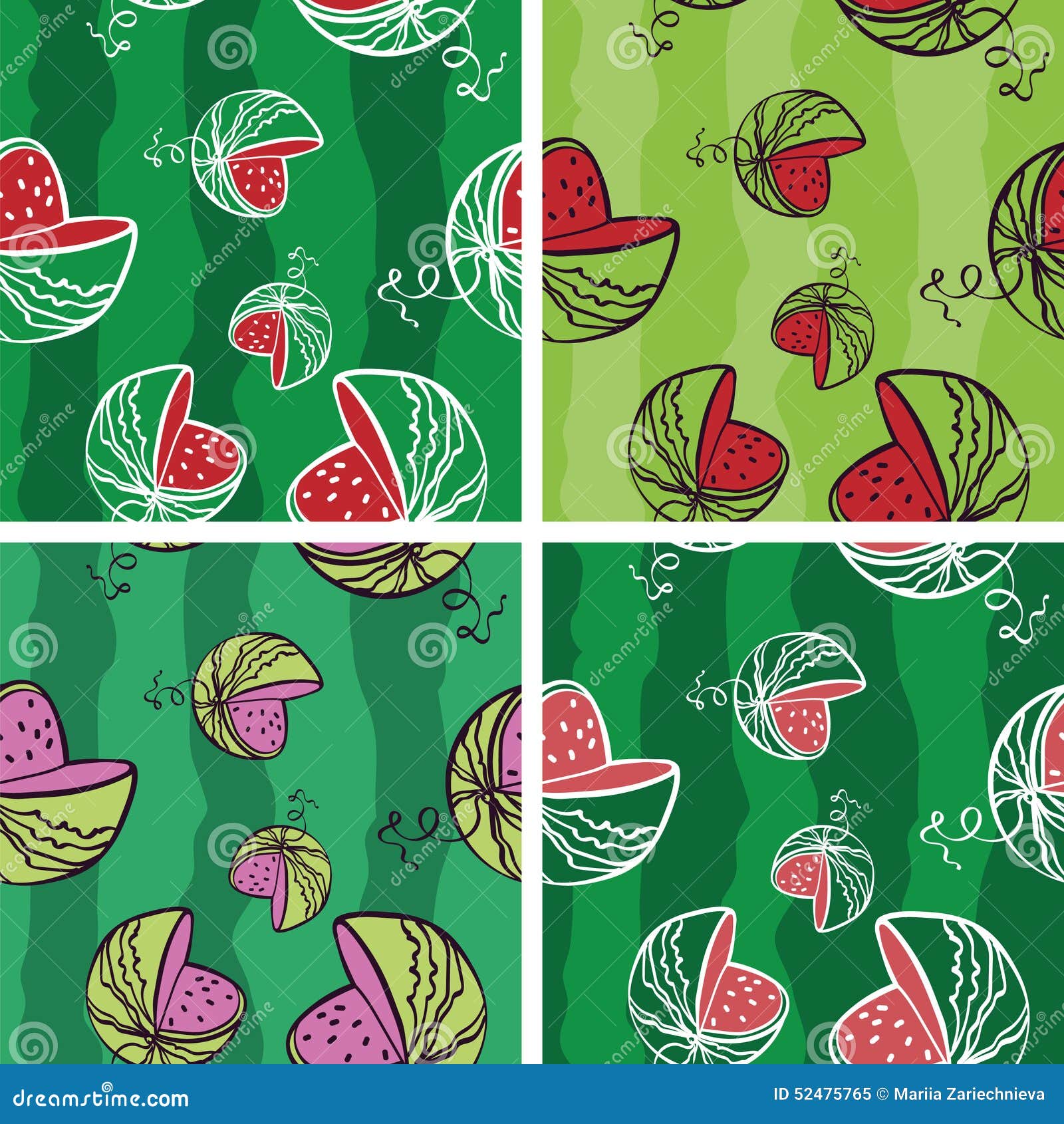 Watermelon Vector Seamless Texture Stock Vector - Illustration of ...