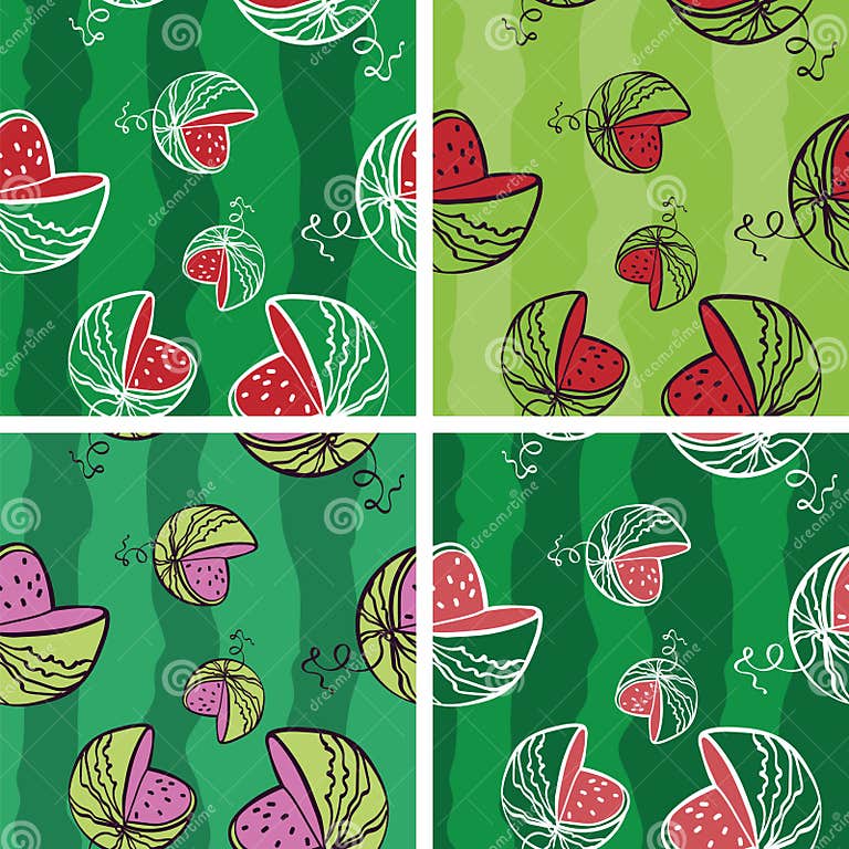 Watermelon Vector Seamless Texture Stock Vector - Illustration of ...