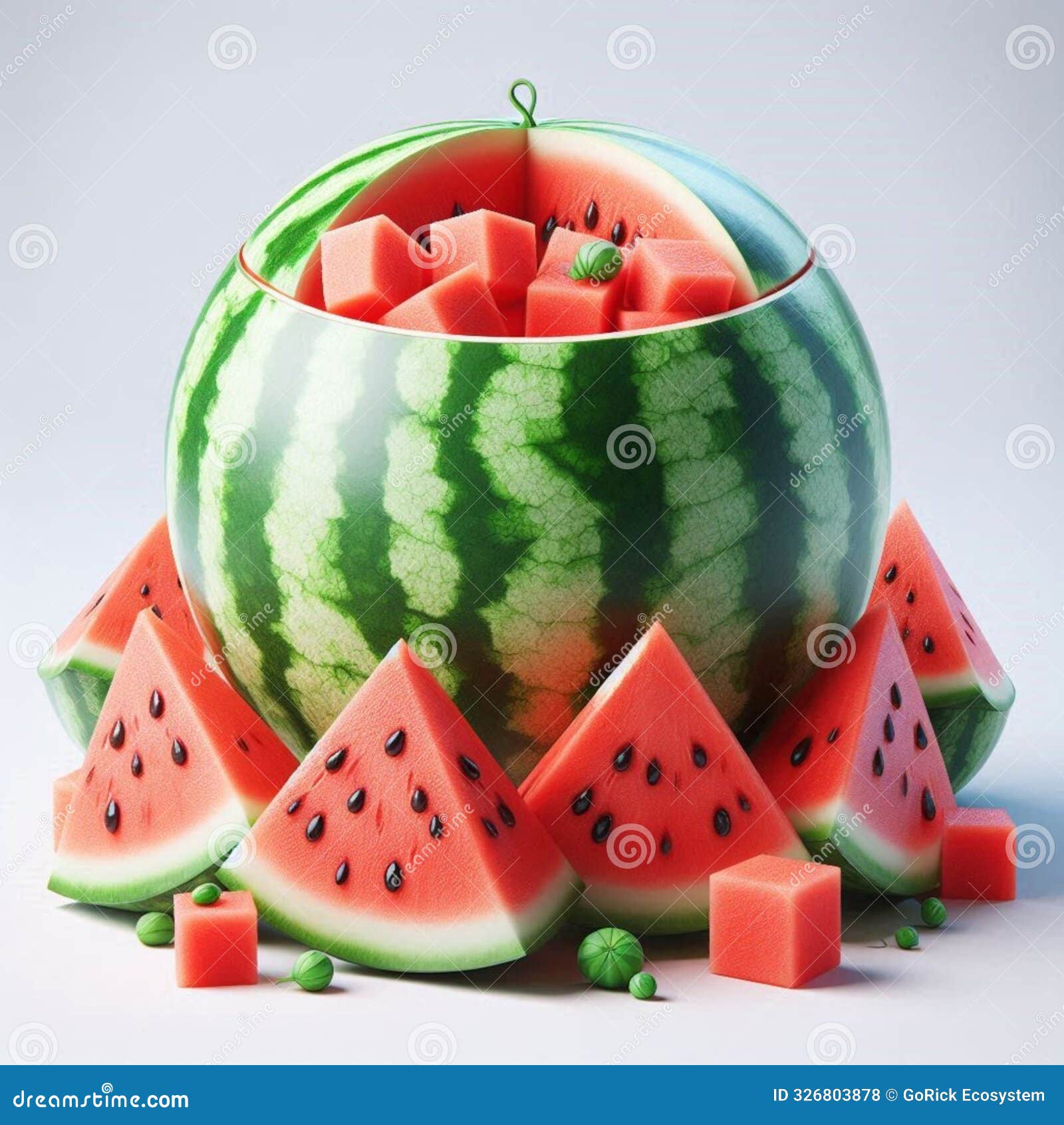 Watermelon with a Very Beautiful Appearance on a White Background Stock ...