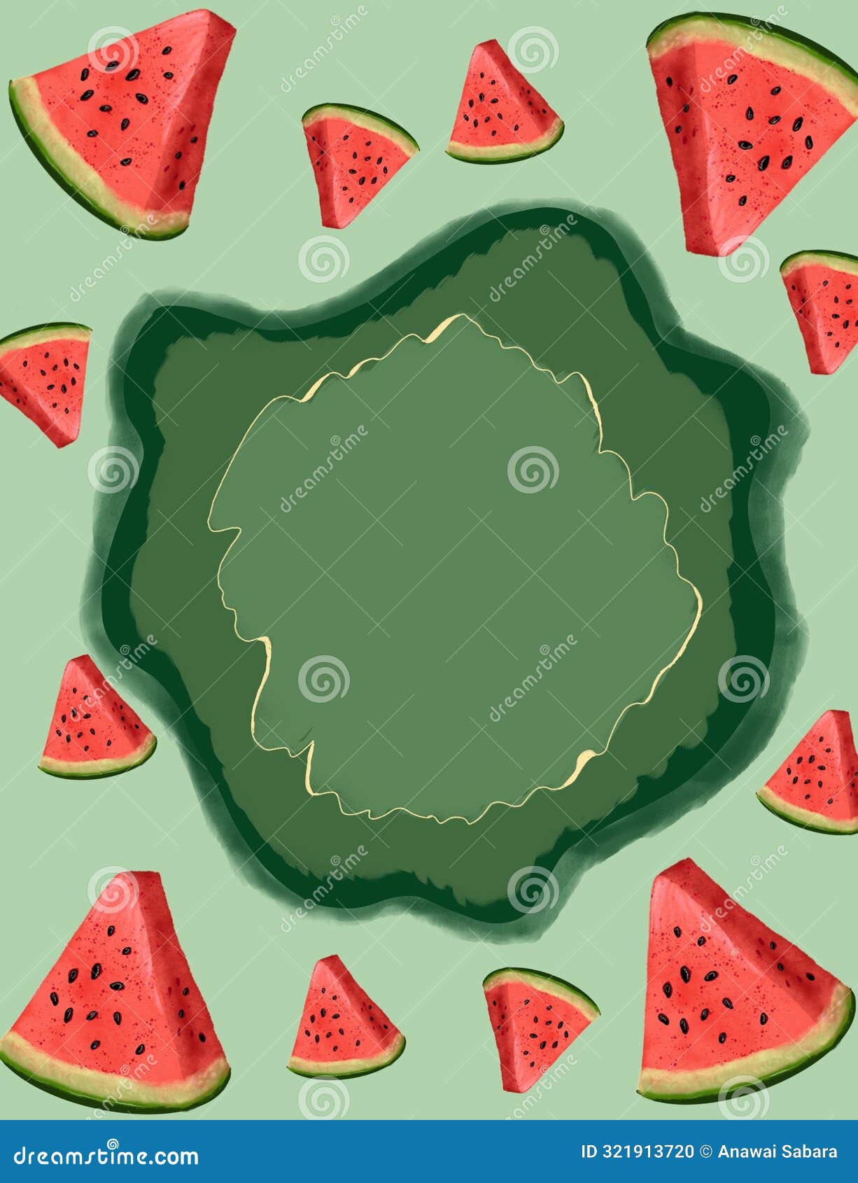 Illustration of a Watermelons Theme Frame Stock Illustration ...