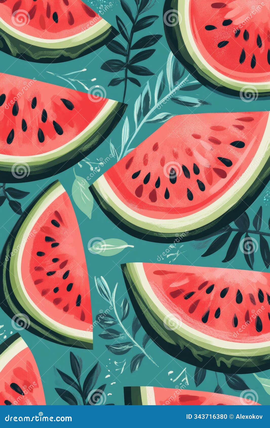 Watermelon Wallpaper Design Illustration for Summer Background ...