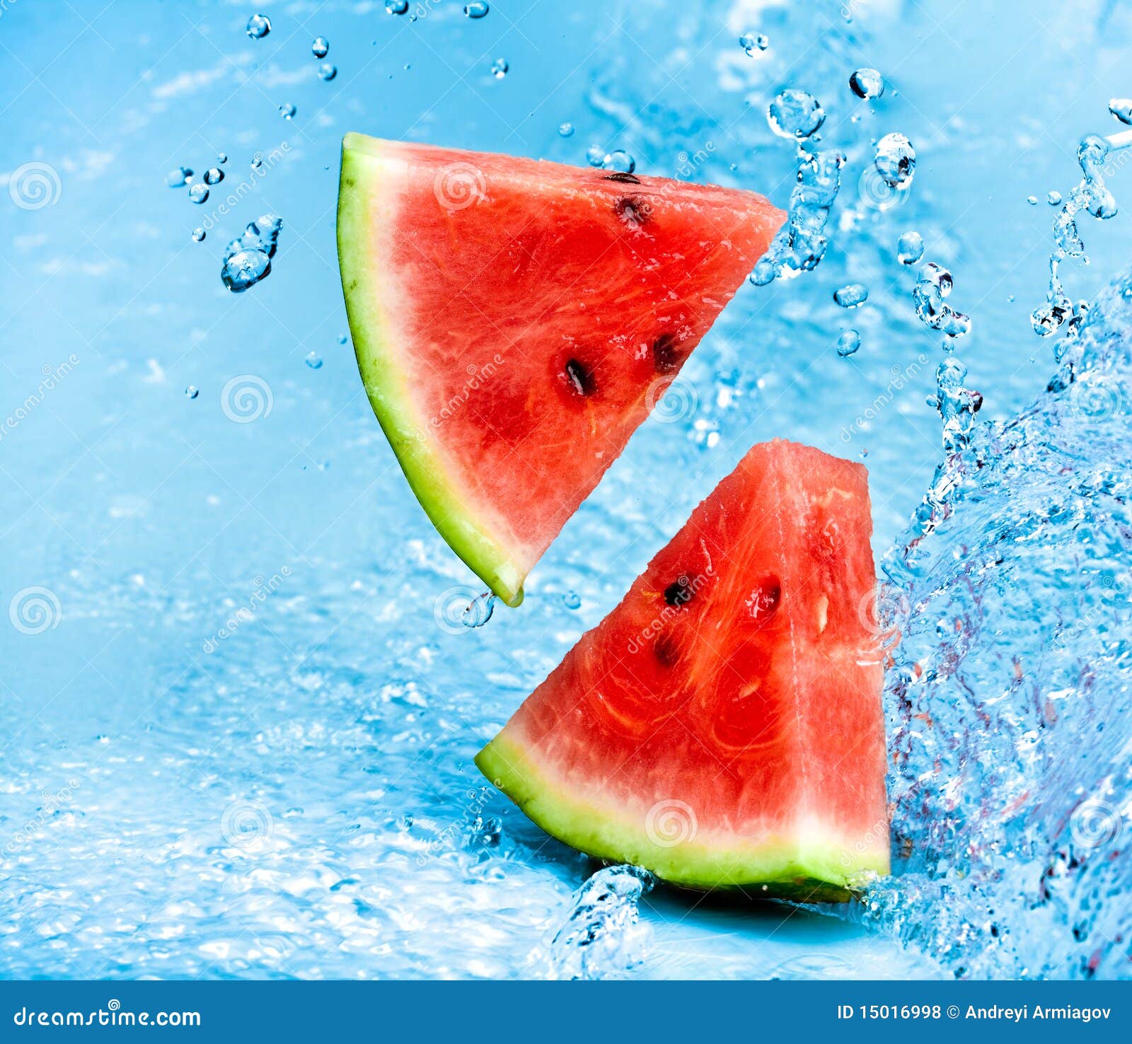 Watermelon and water stock photo. Image of water, sweet - 15016998