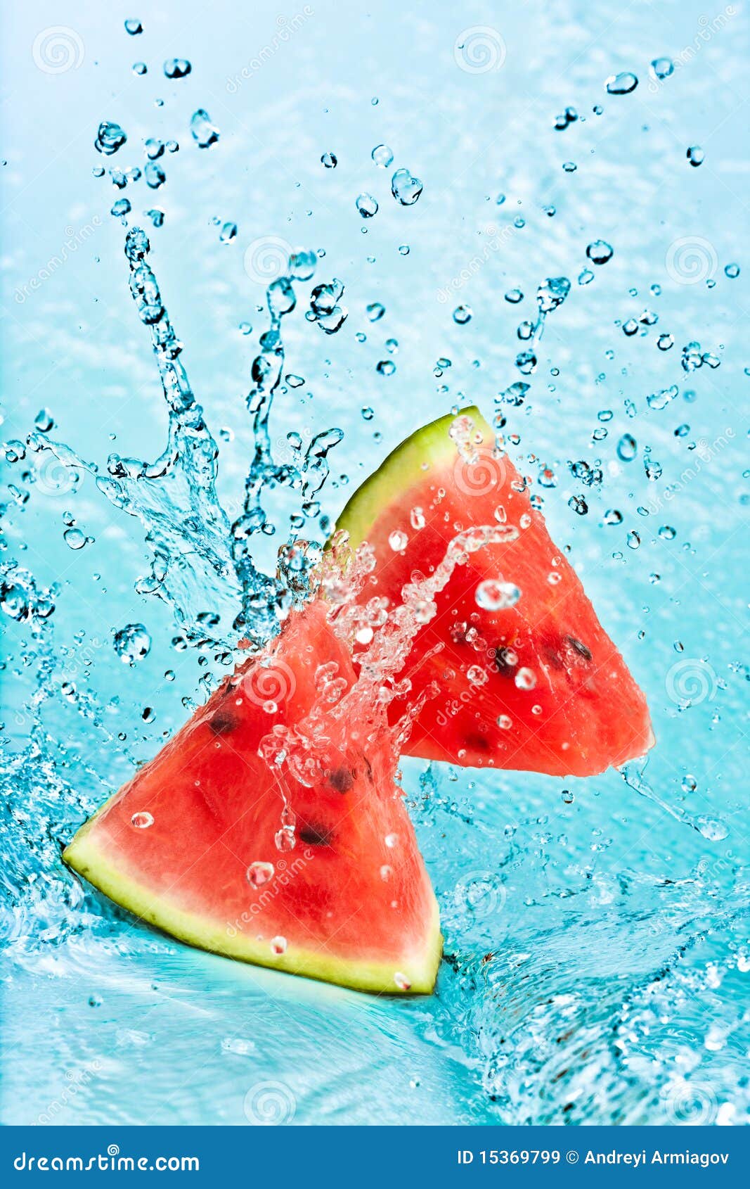 Watermelon and water stock image. Image of falling, food - 15369799