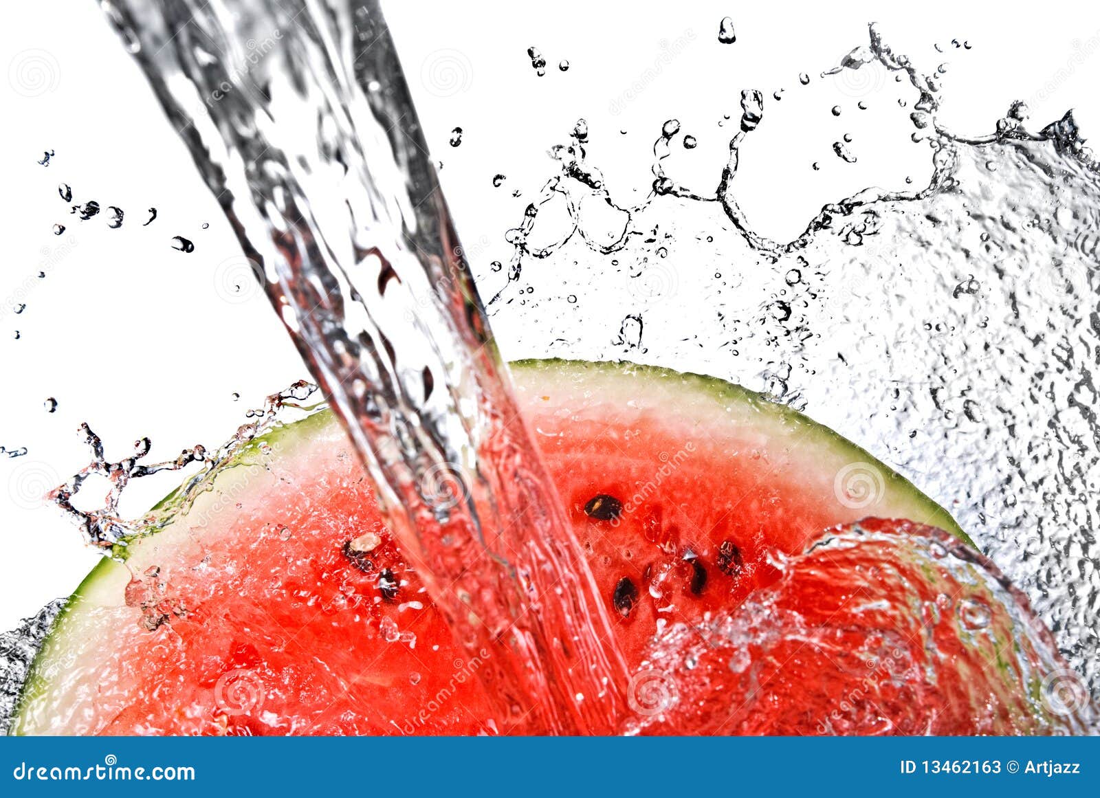 Watermelon and Water Splash Stock Image - Image of shot, piece: 13462163