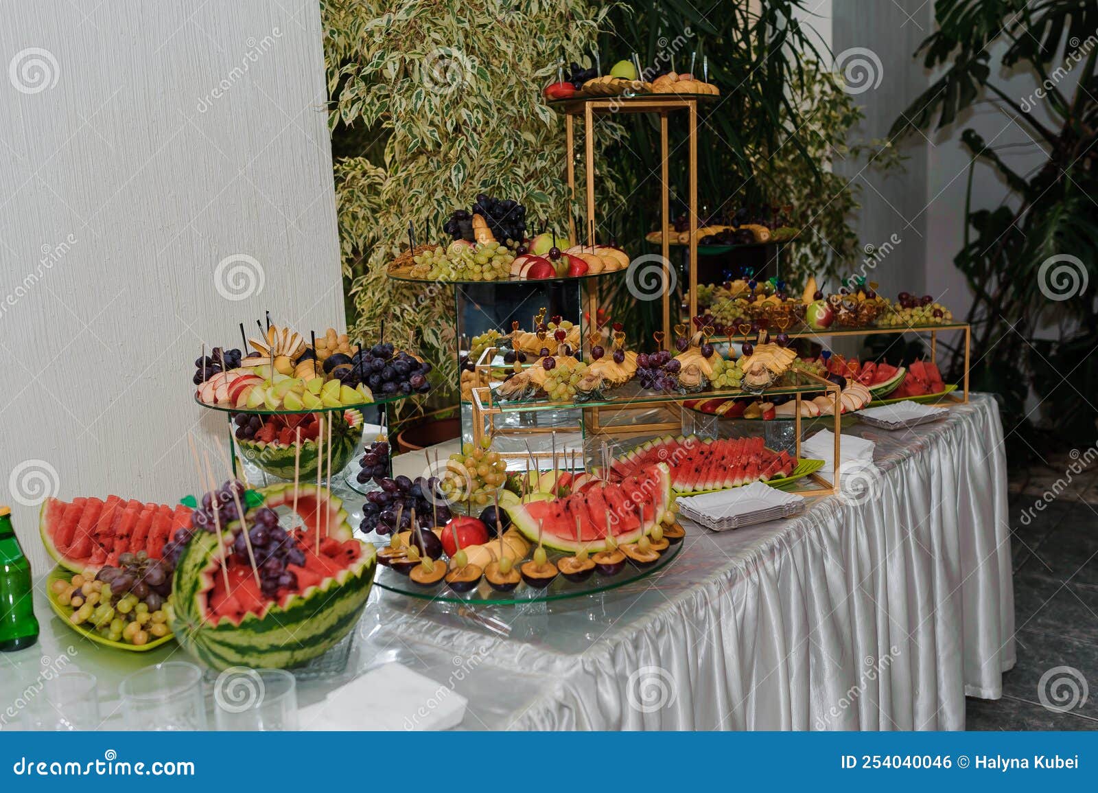 Watermelon at the Wedding Reception. Fruit Buffet Stock Photo - Image ...