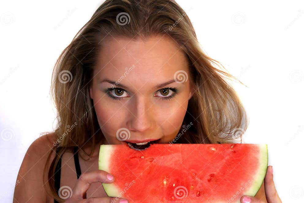 Watermelon & Woman stock photo. Image of ladies, summer - 690948