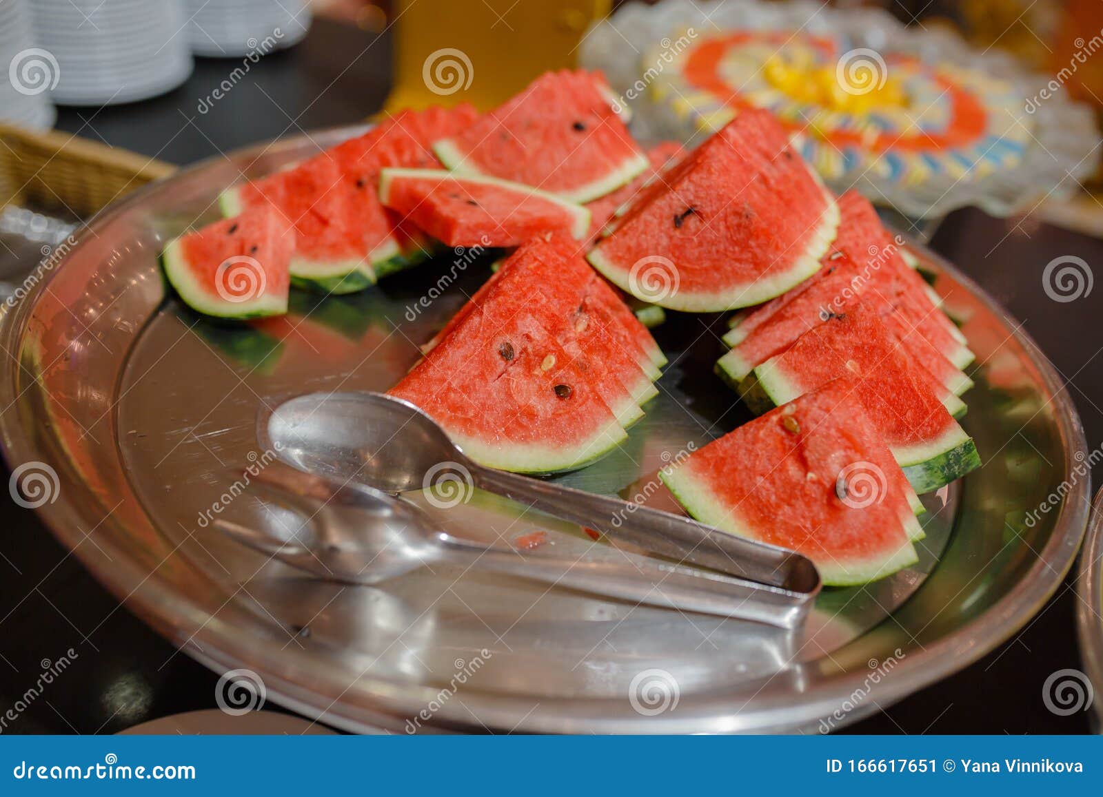 Watermelon on a Wooden Table , Beautiful Buffet Style Stock Image ...