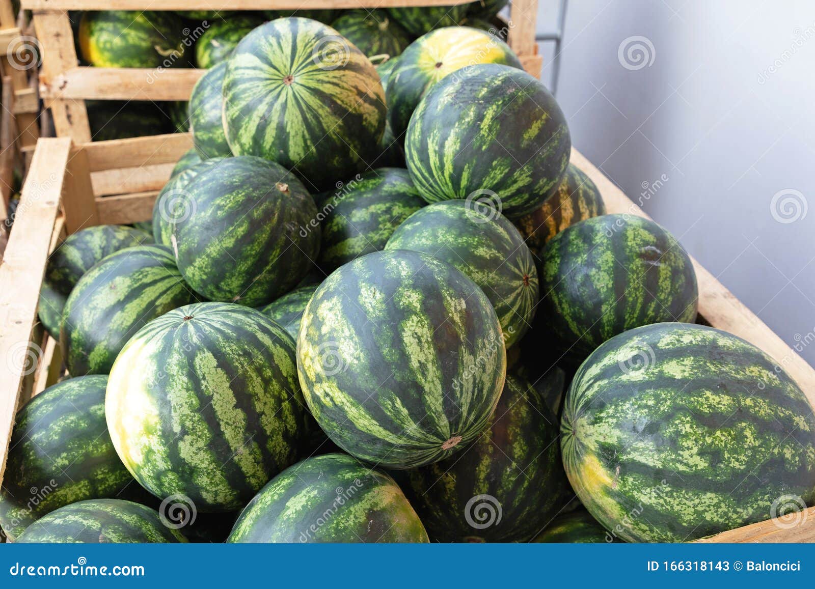 Watermelons in Crates stock image. Image of crates, wholesale - 166318143