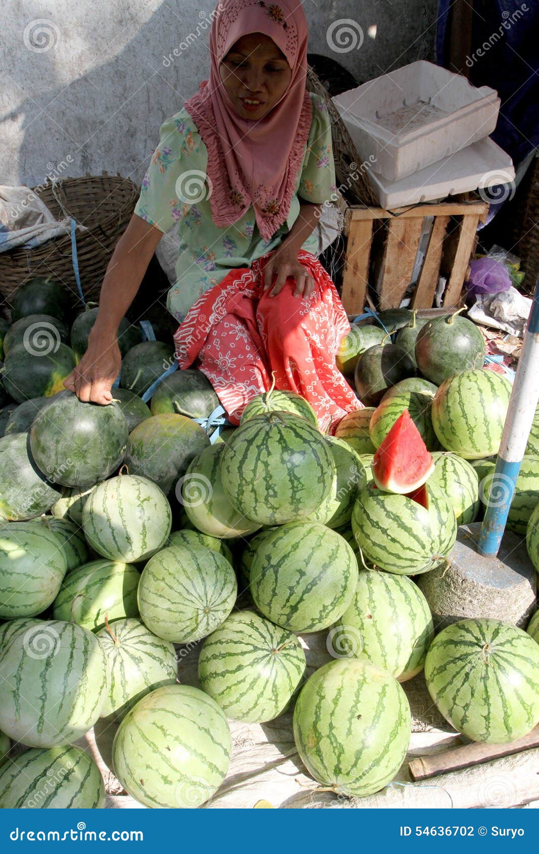 Watermelons editorial photography. Image of greengrocer - 54636702