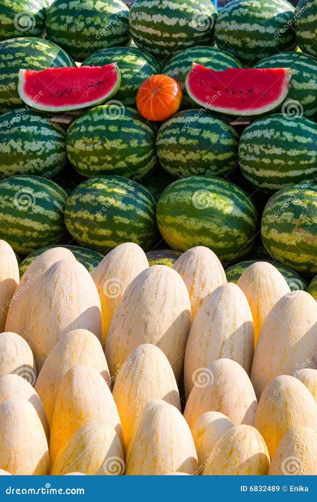 Watermelons and melons stock image. Image of round, melon - 6832489