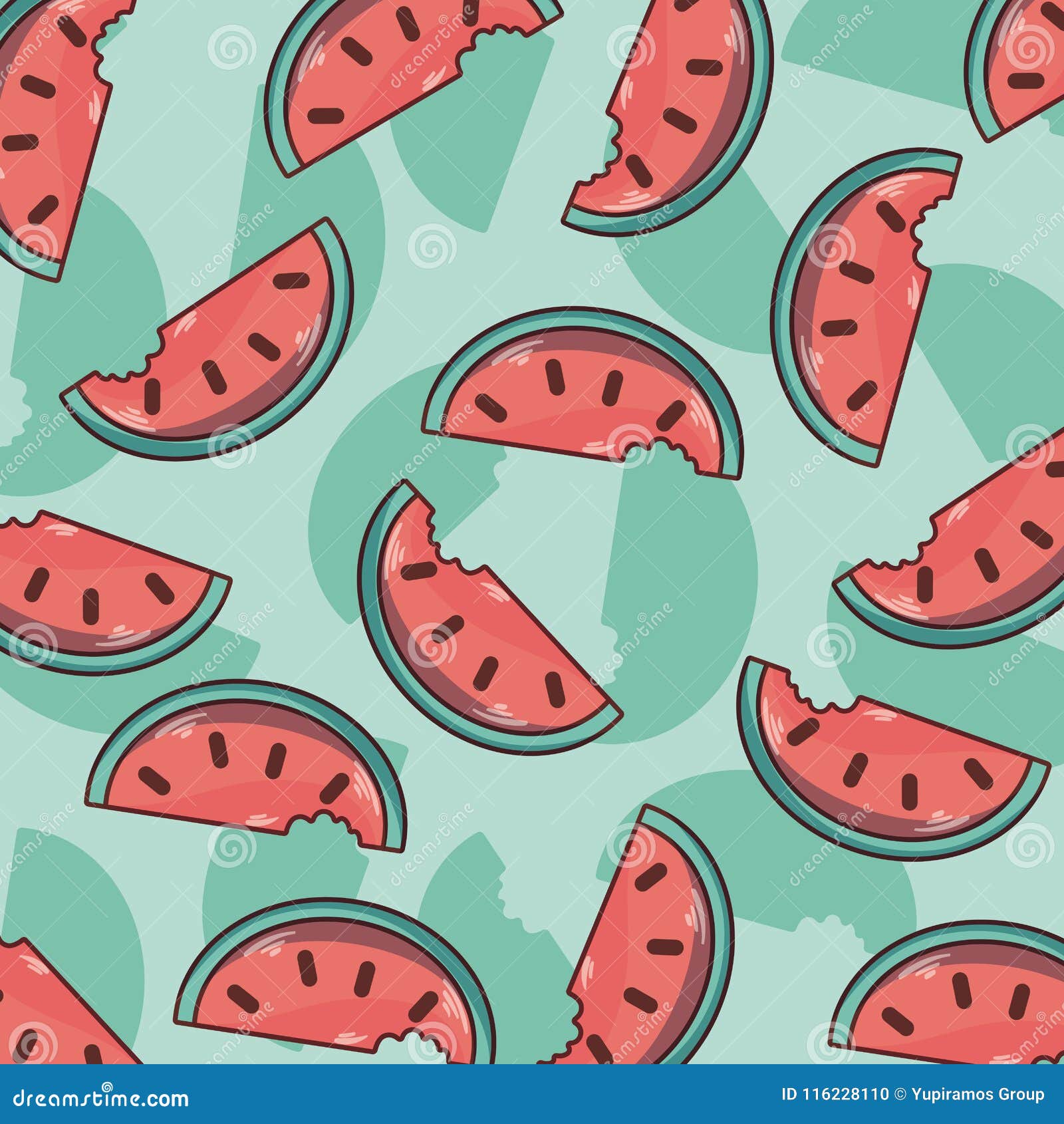 Watermelons Pattern Background Stock Vector - Illustration of dessert ...