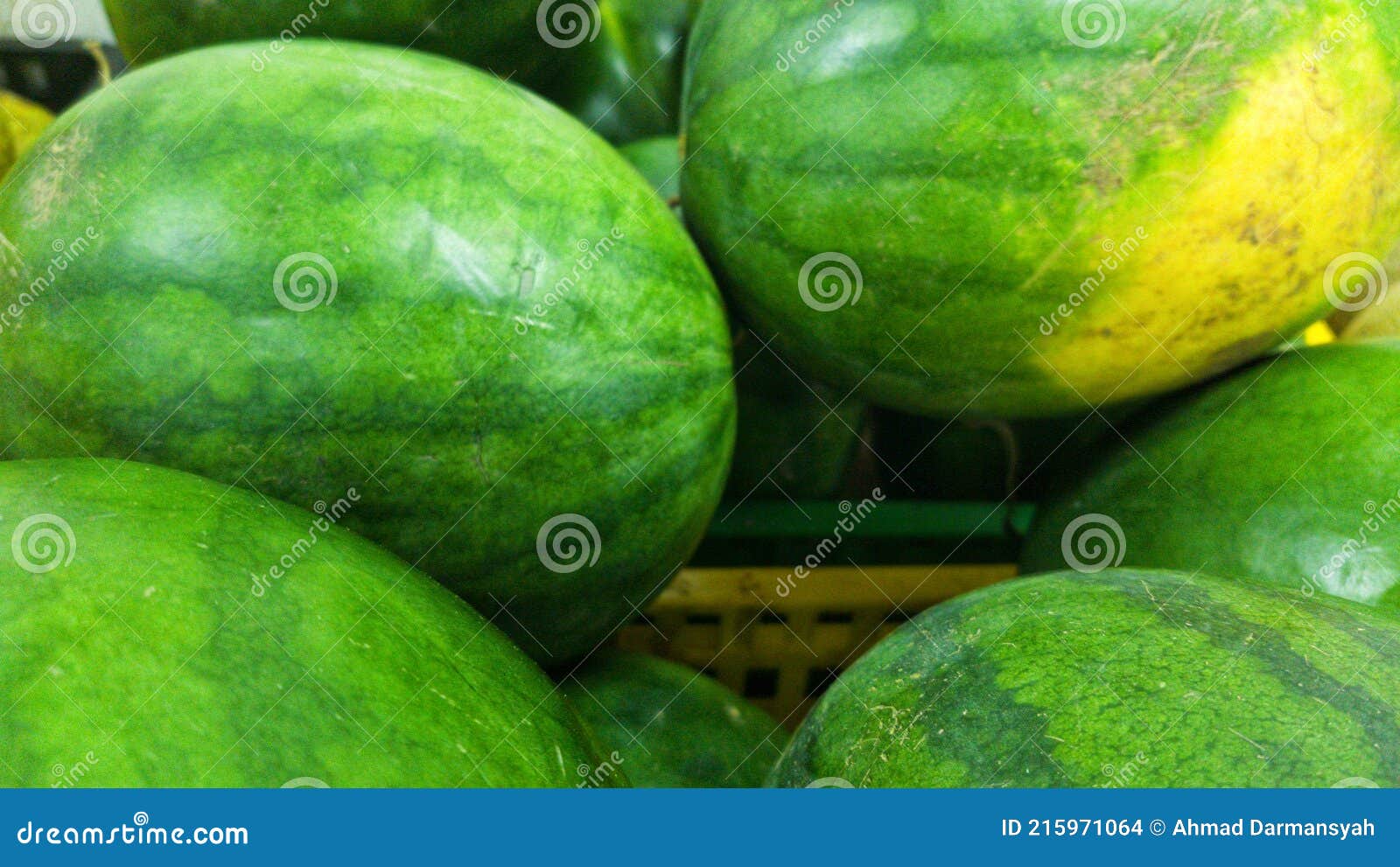 Watermelons Stack on Supermarket Display Stall Stock Photo - Image of ...