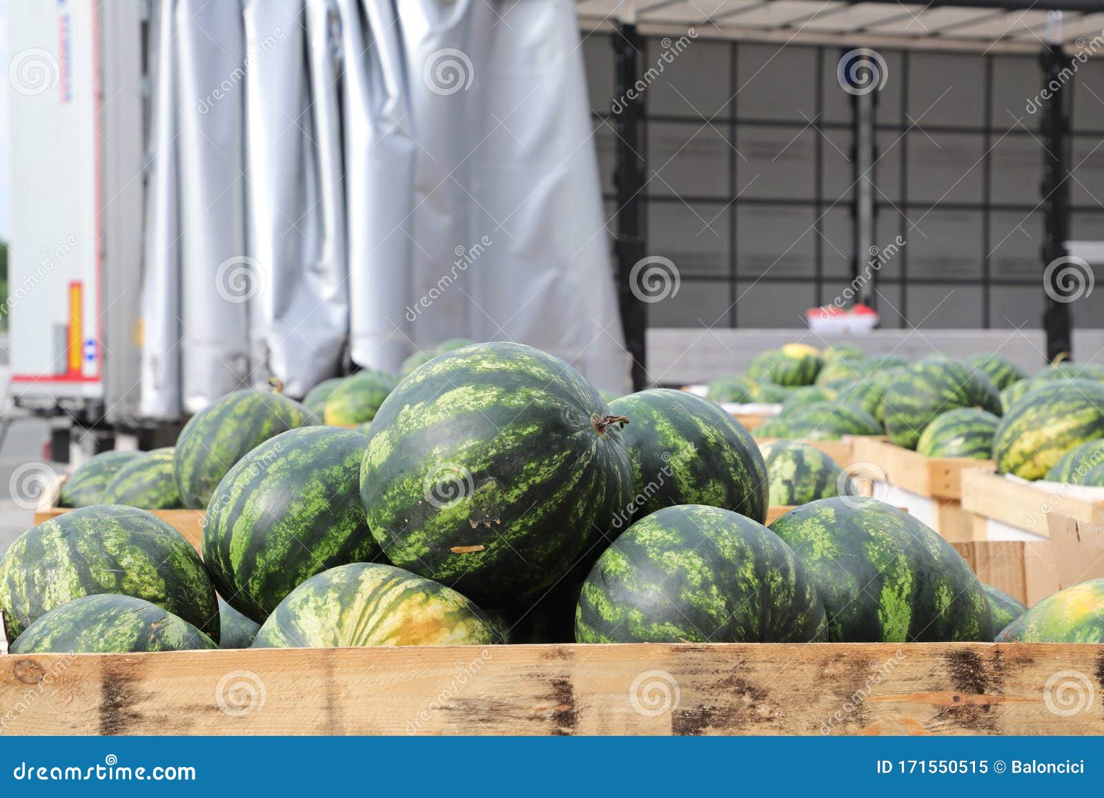 Watermelons Truck stock image. Image of market, farmers - 171550515