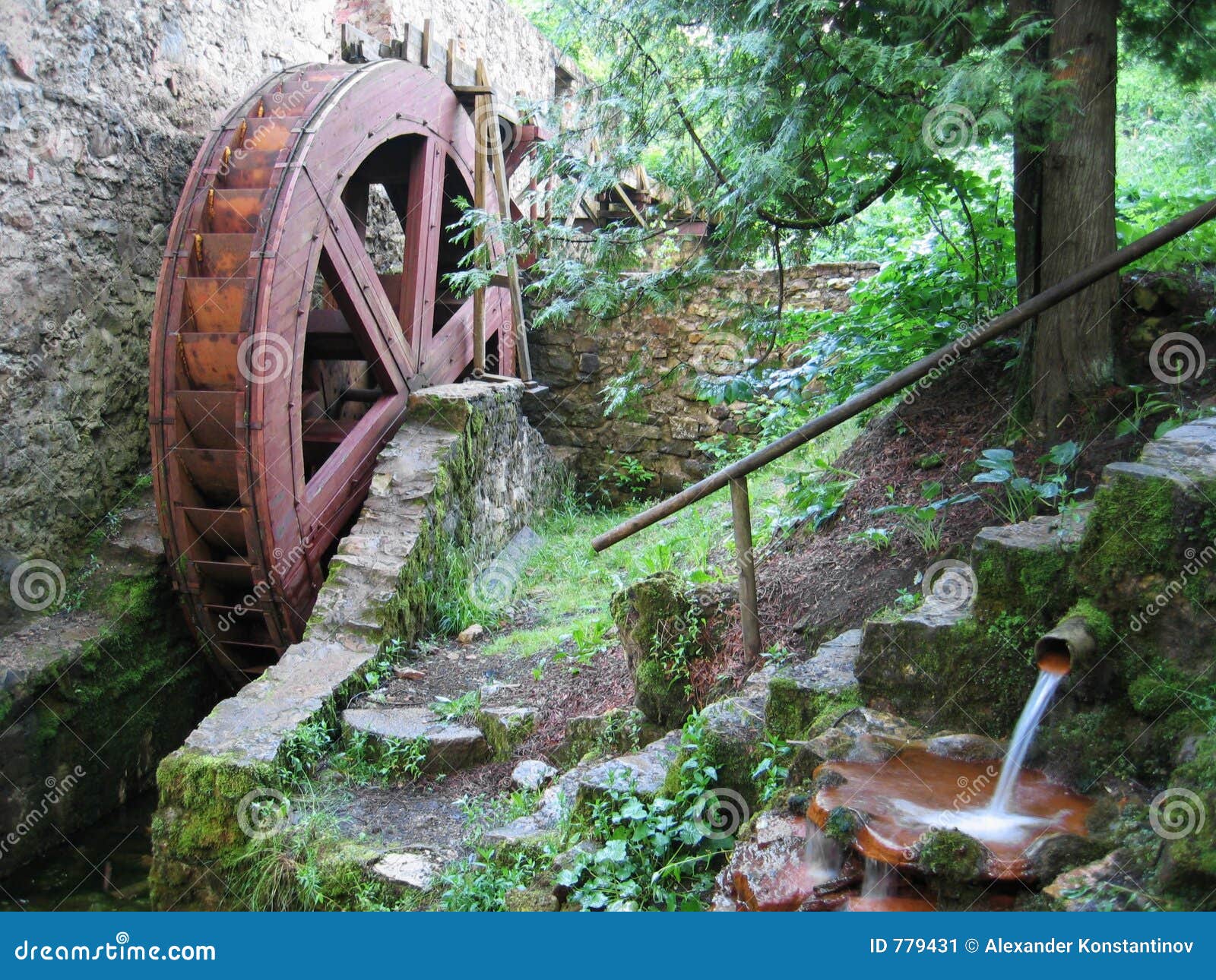 Watermill stock image. Image of waterfall, watermill, stairs - 779431