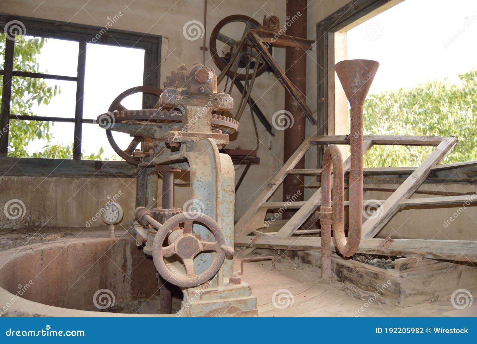 Watermill Inside an Abandoned Building Stock Photo - Image of flow ...