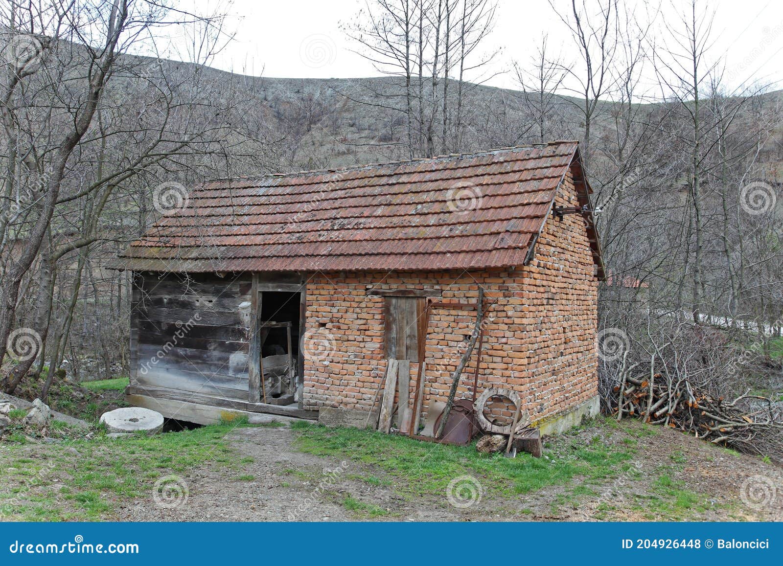 Watermill Structure stock photo. Image of village, watermill - 204926448