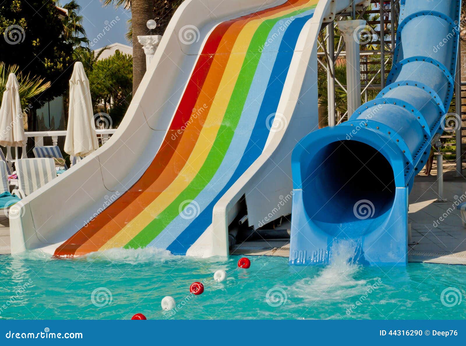 Waterpark and Slides stock photo. Image of beauty, destination - 44316290