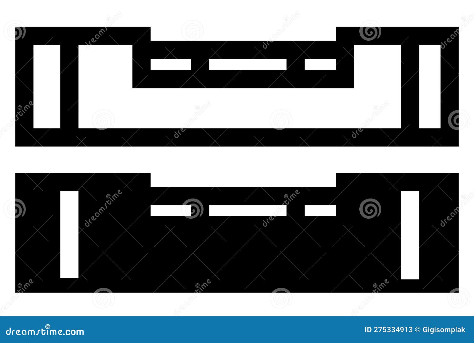 Waterpass, Simple Set Vector Icon, Silhouette and Outline Stock Vector ...