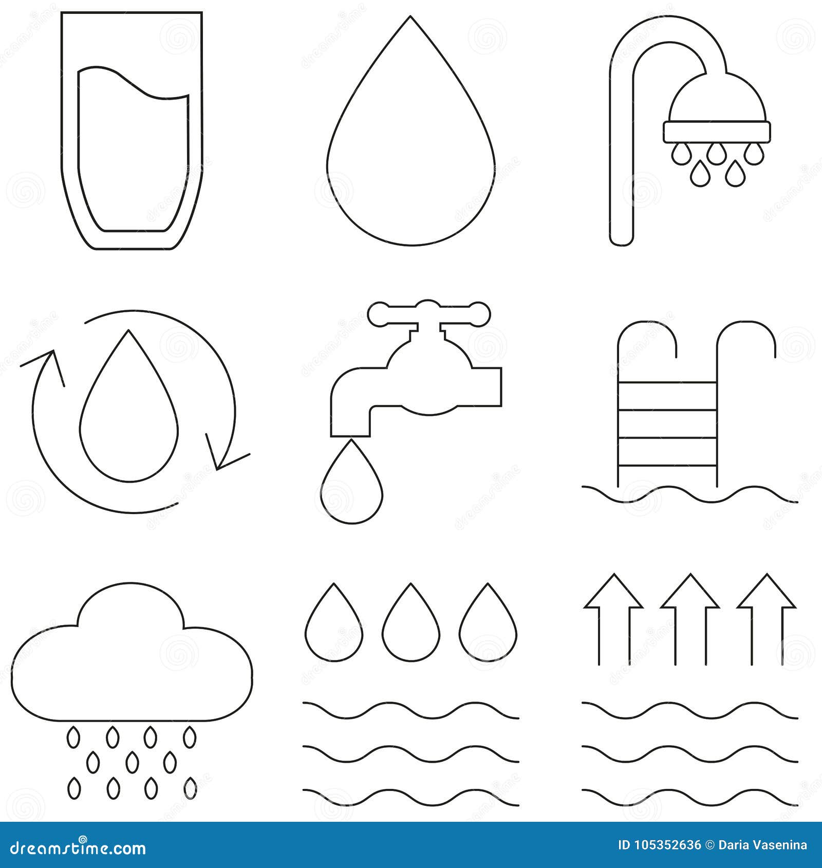 Waterpictogram vector illustratie. Illustration of zorg - 105352636