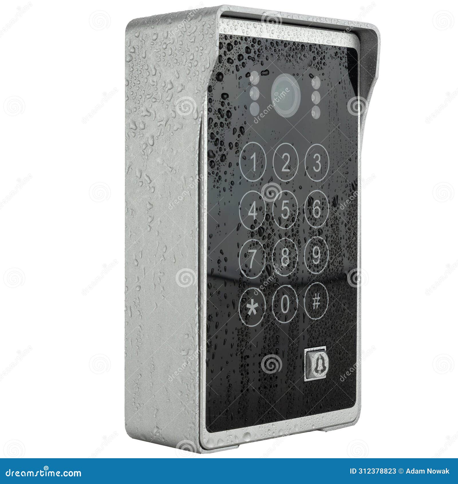 Waterproof Access Control System with Raindrops Stock Image - Image of ...
