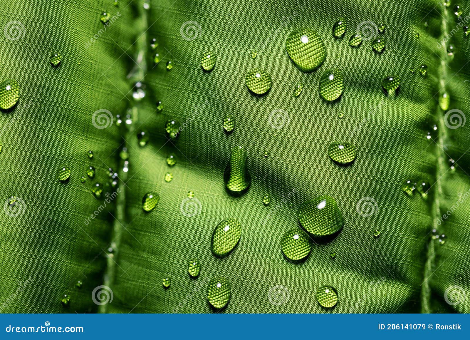 Waterproof Fabric - Closeup of Water Resistant Textile with Water Drops ...