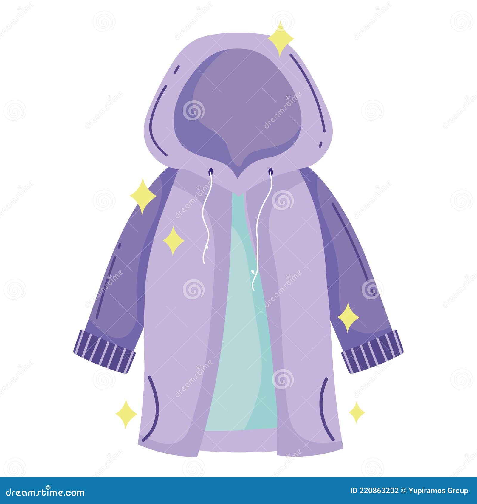 Waterproof hooded jacket stock vector. Illustration of drop - 220863202