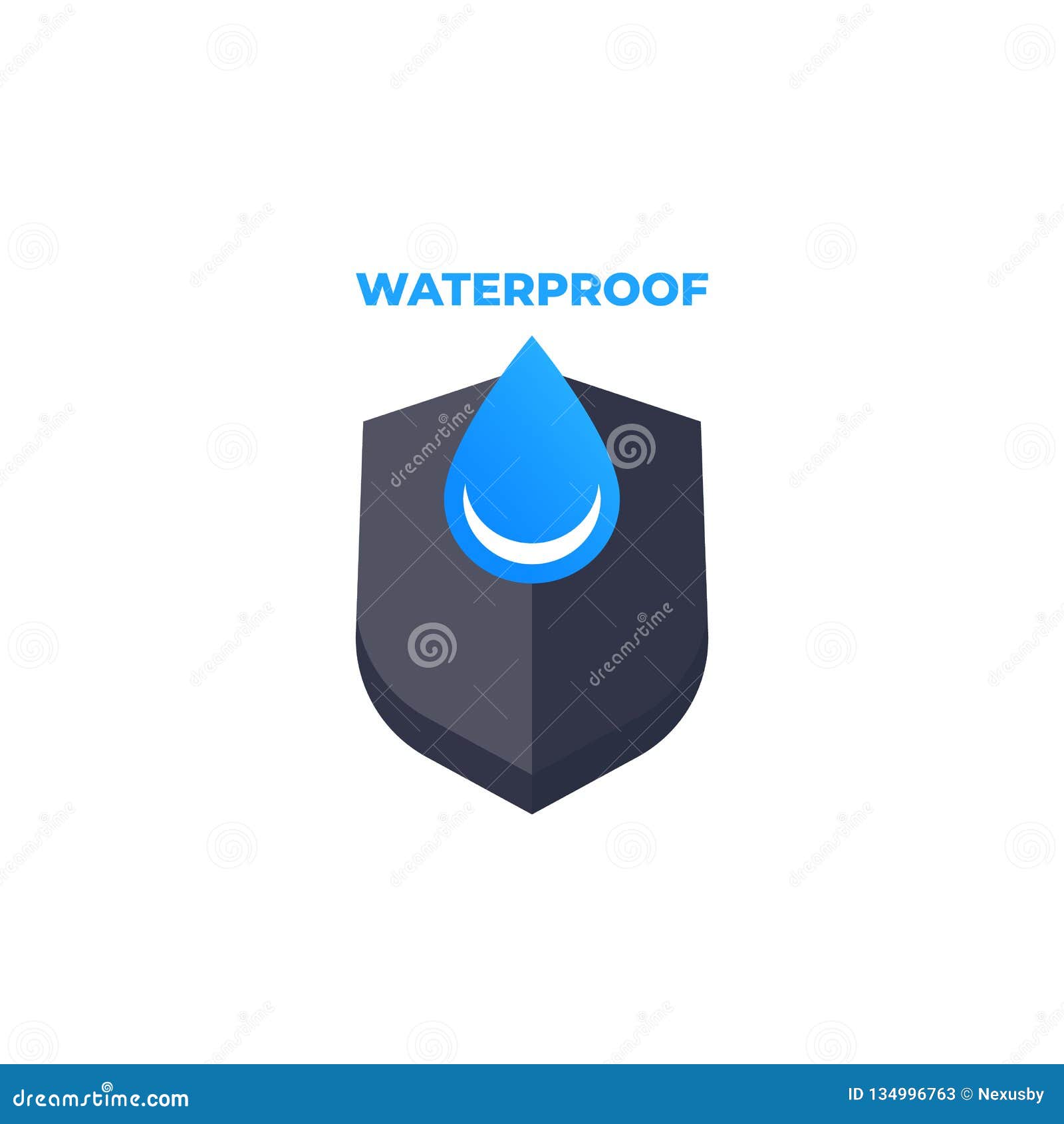 Waterproof Icon, Shield and Water Drop Stock Vector - Illustration of ...