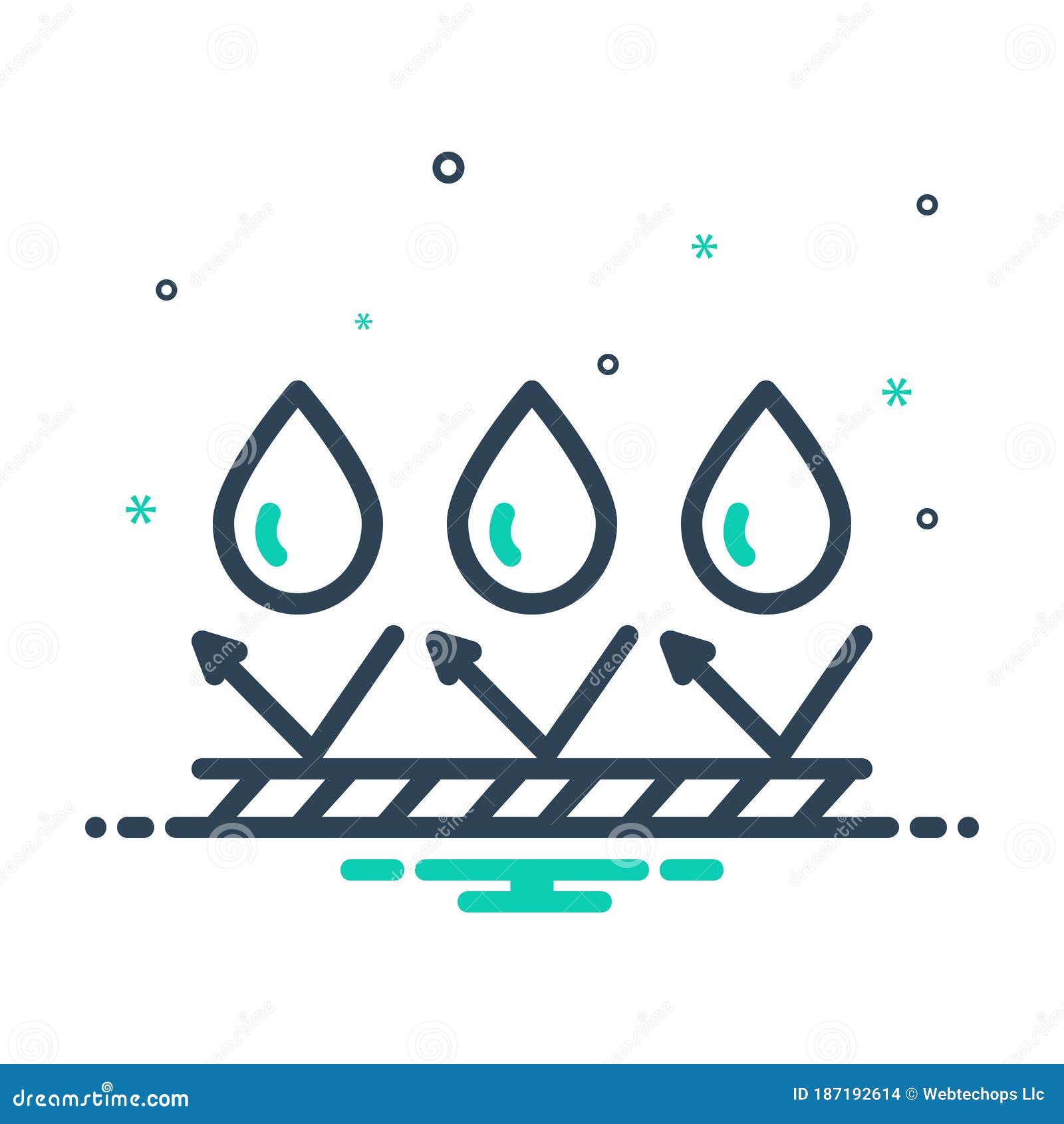 Mix Icon for Waterproof, Water Repellent and Resistant Stock Vector ...