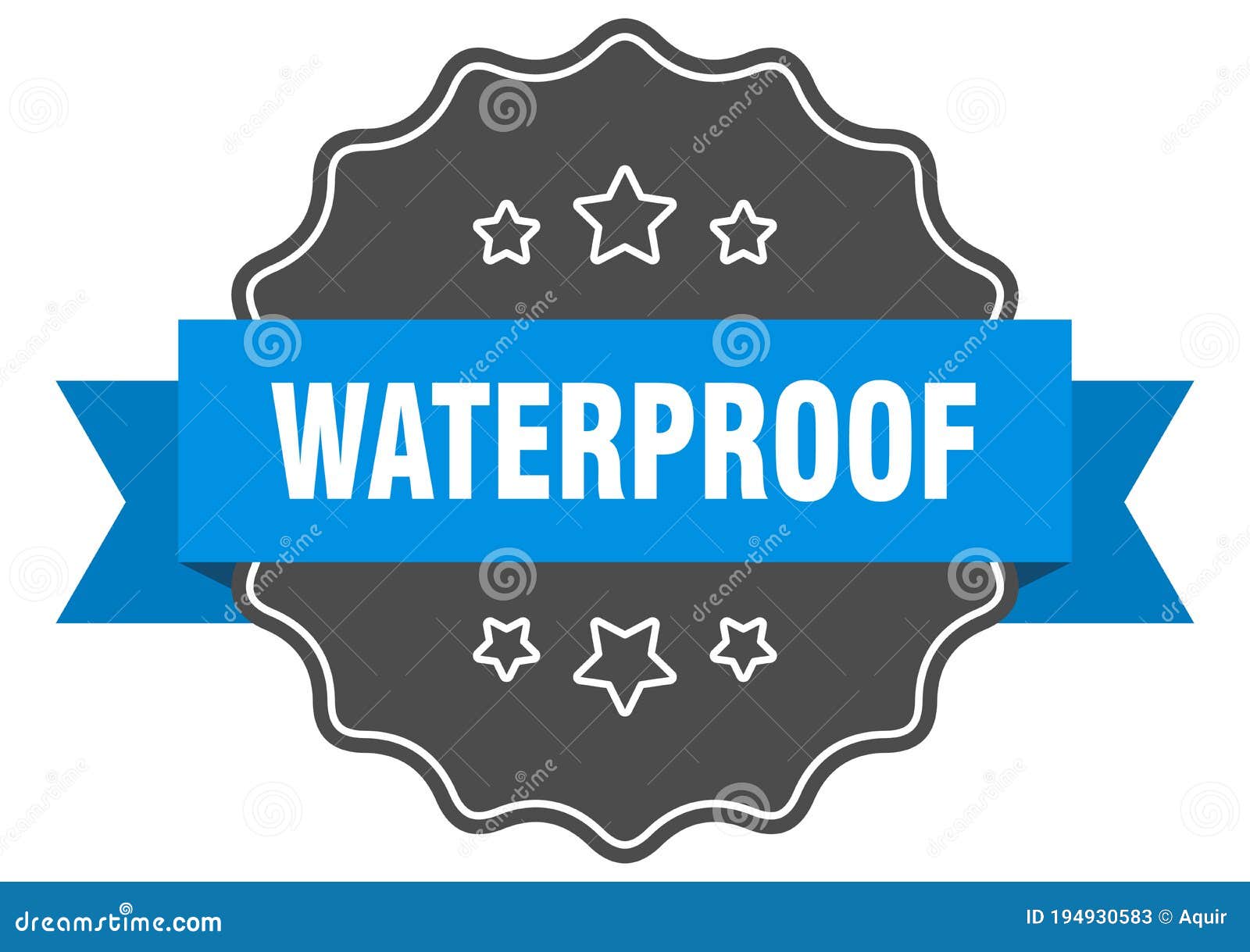 Waterproof label stock vector. Illustration of stamp - 194930583