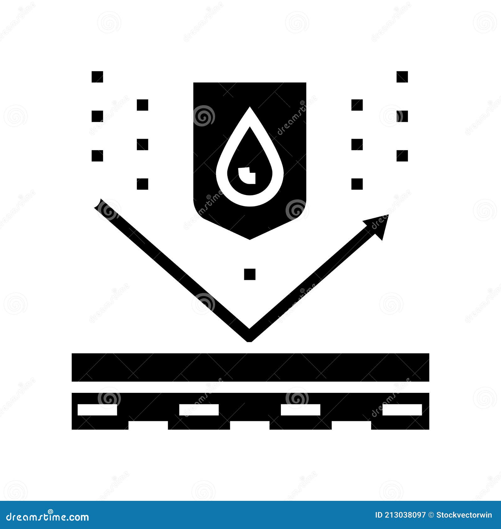 Waterproof Protect Layer Glyph Icon Vector Illustration Stock Vector ...