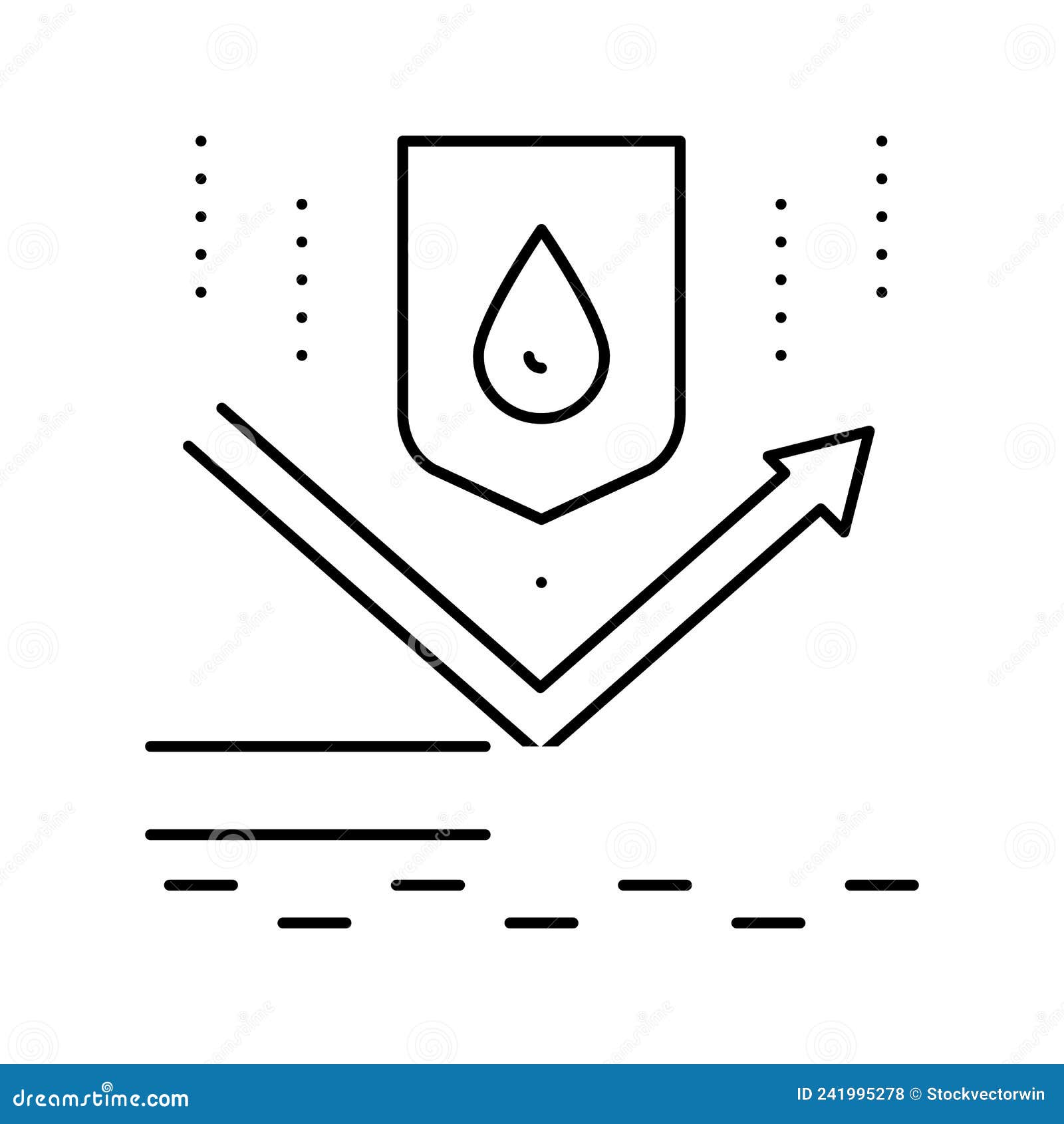 Waterproof Protect Layer Line Icon Vector Illustration Stock Vector ...