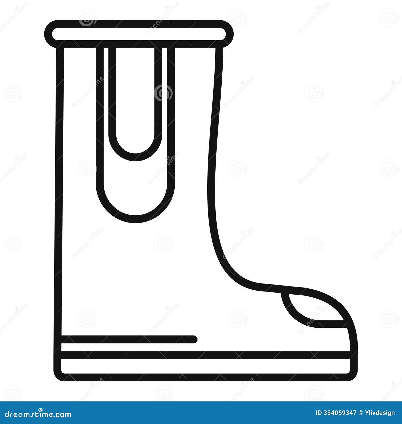 Waterproof Rubber Boot Protecting From Rain Outline Icon Cartoon Vector ...
