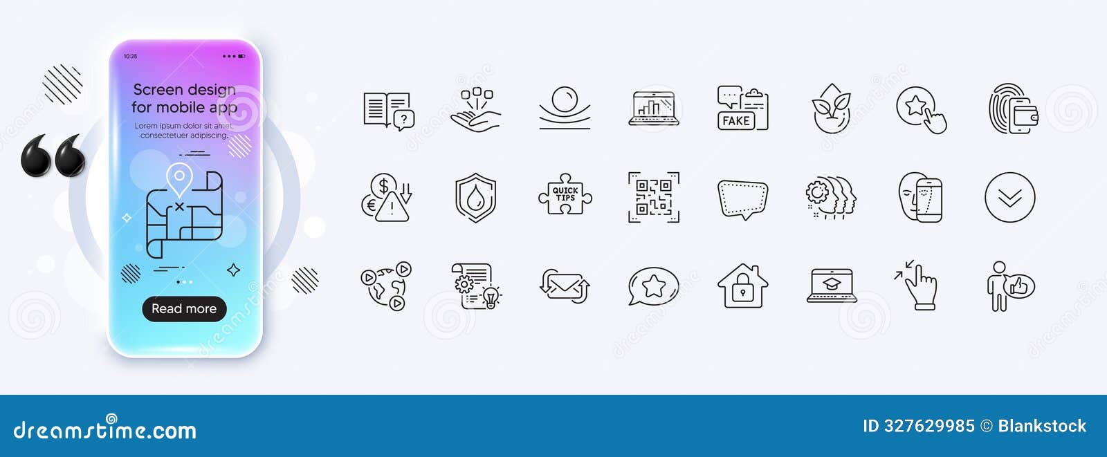 Waterproof, Scroll Down and Touchscreen Gesture Line Icons for Web App ...