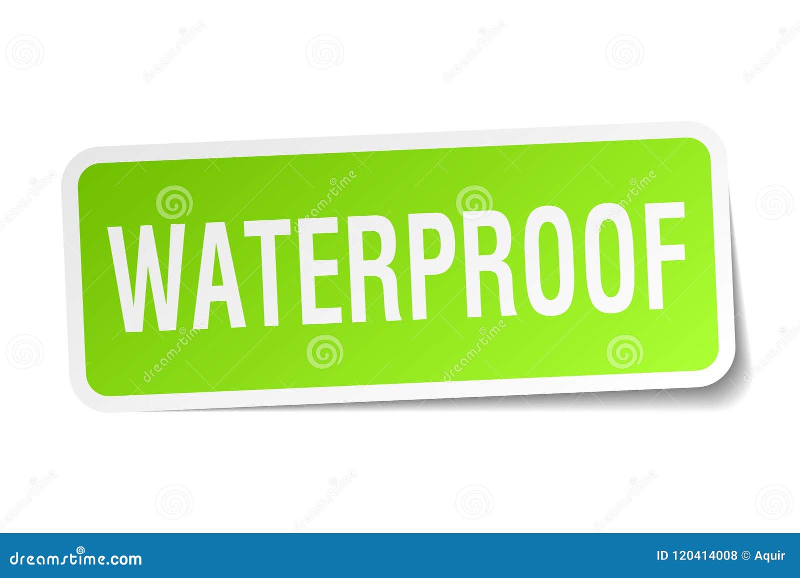 Waterproof sticker stock vector. Illustration of label - 120414008