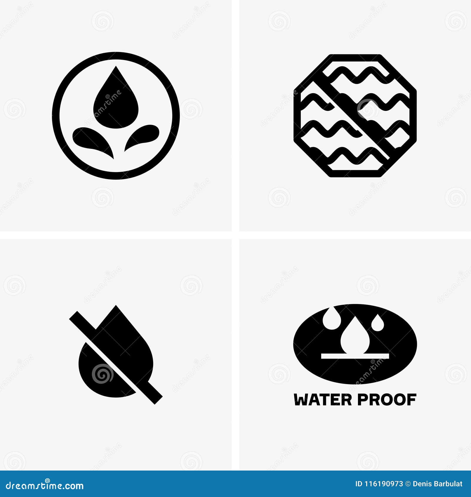 Waterproof symbols stock vector. Illustration of rain - 116190973