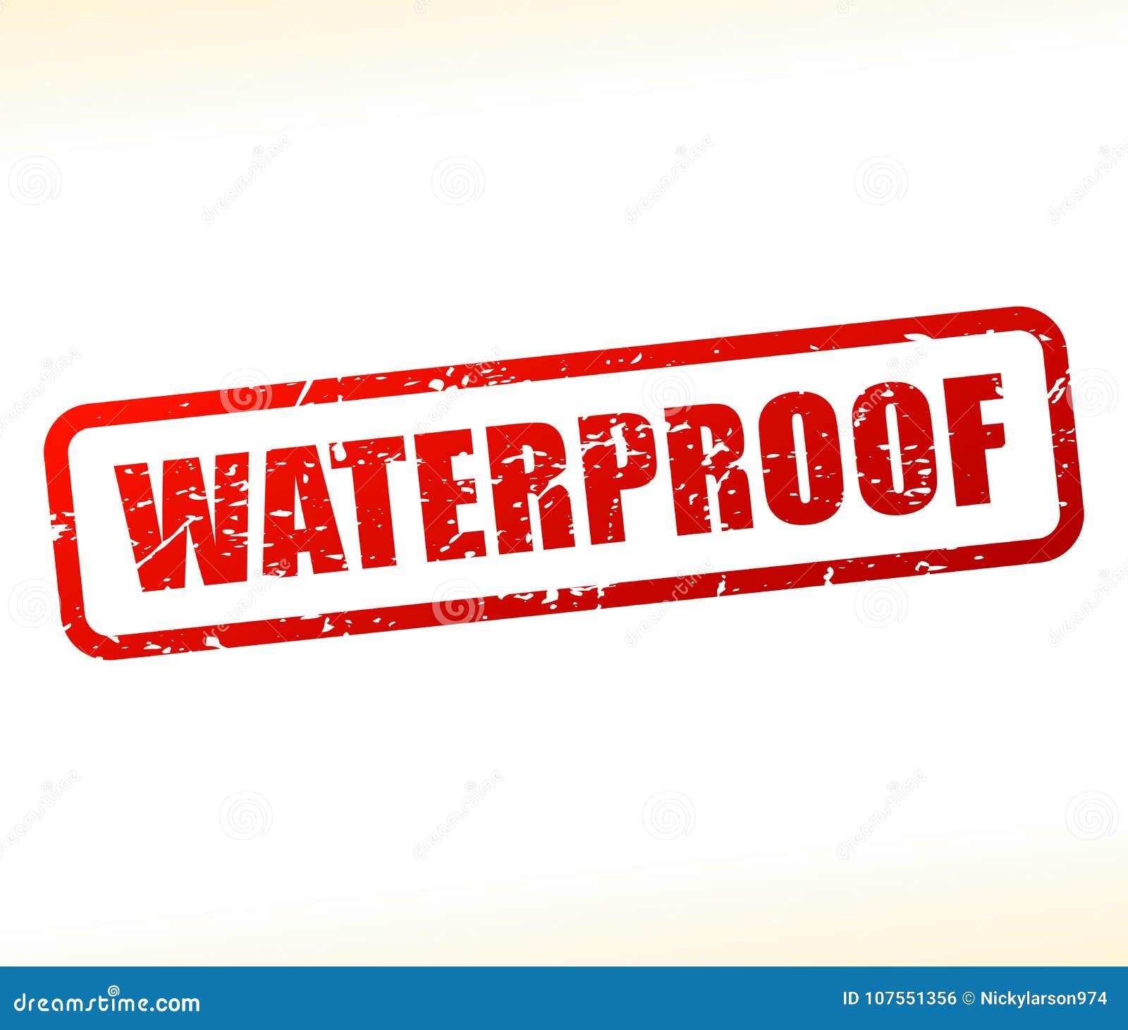 Waterproof text stamp stock vector. Illustration of buffer - 107551356