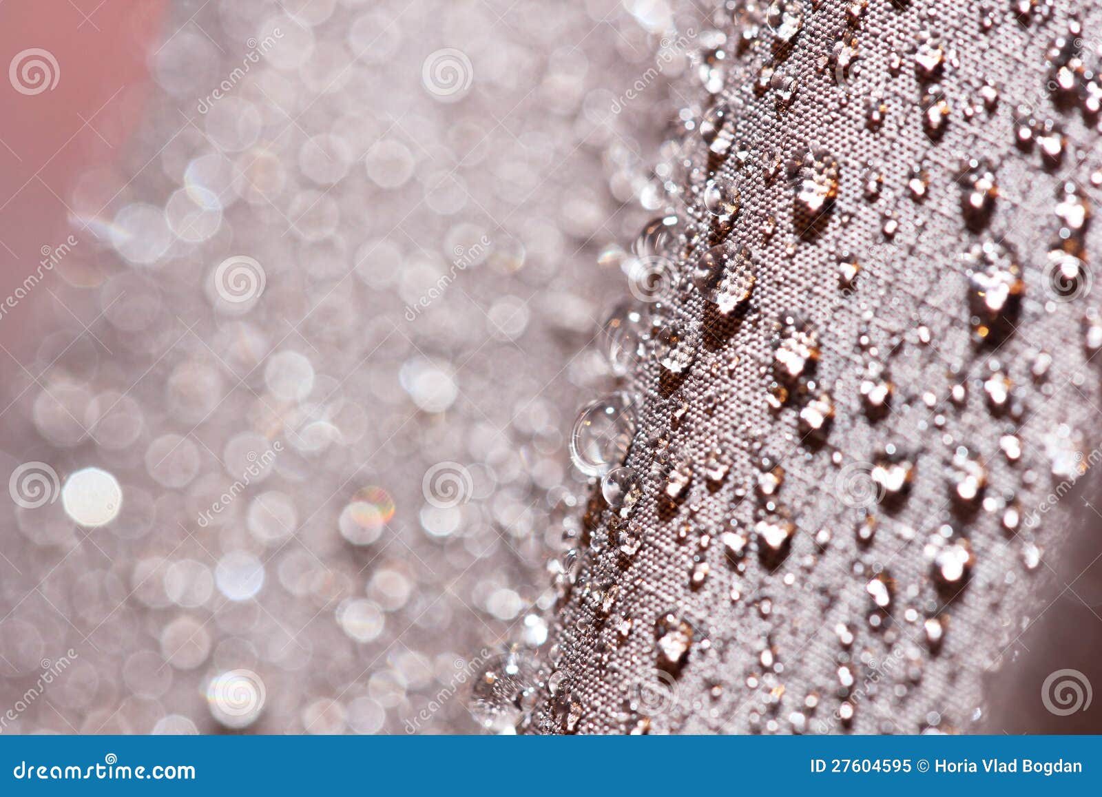 Waterproof Textile Fabric with Rain Drops Stock Image - Image of outer ...